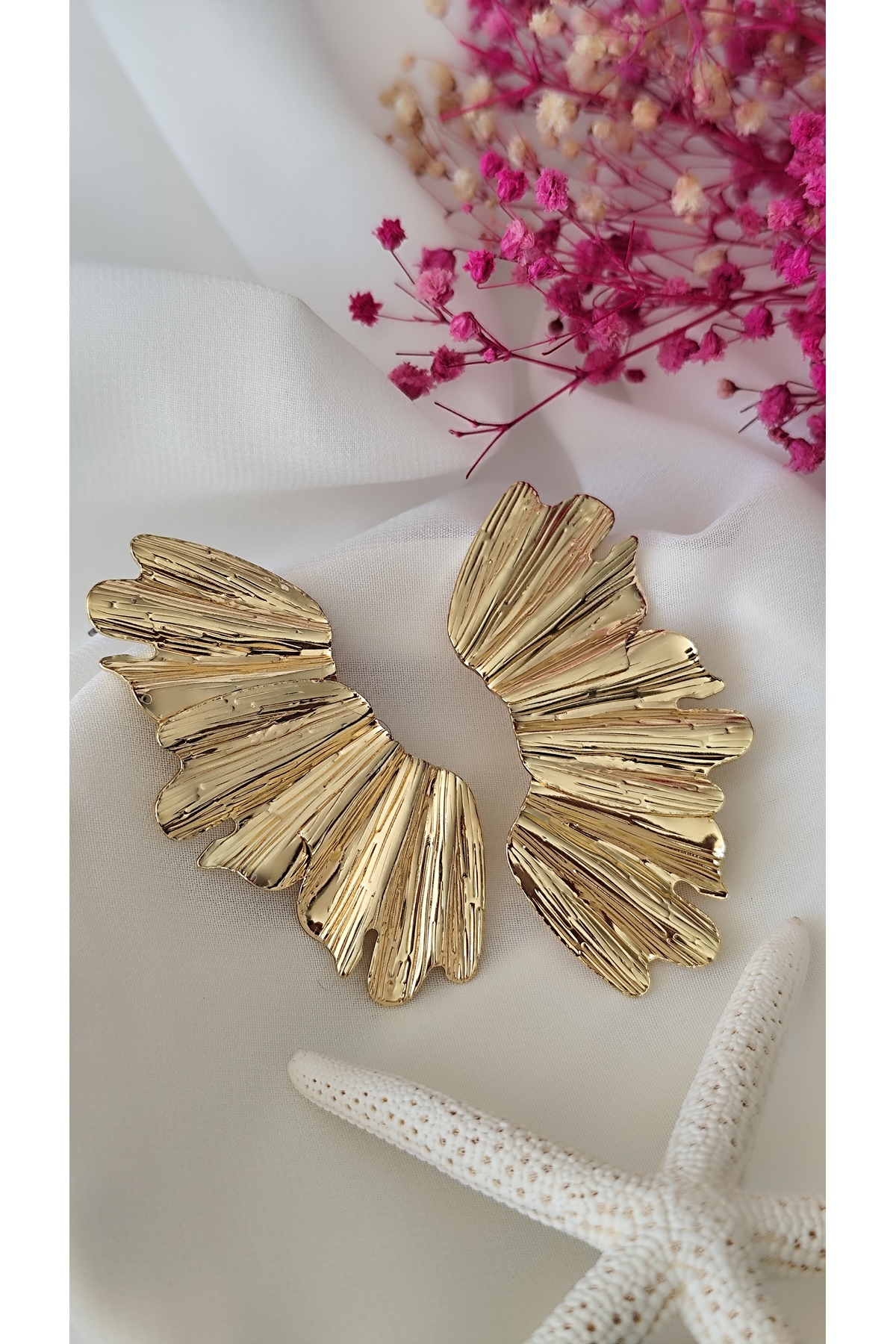 İPAR AKSESUAR KANATLI BÜYÜK KÜPE METAL GOLD KÜPE Fiyatı, Yorumları ...
