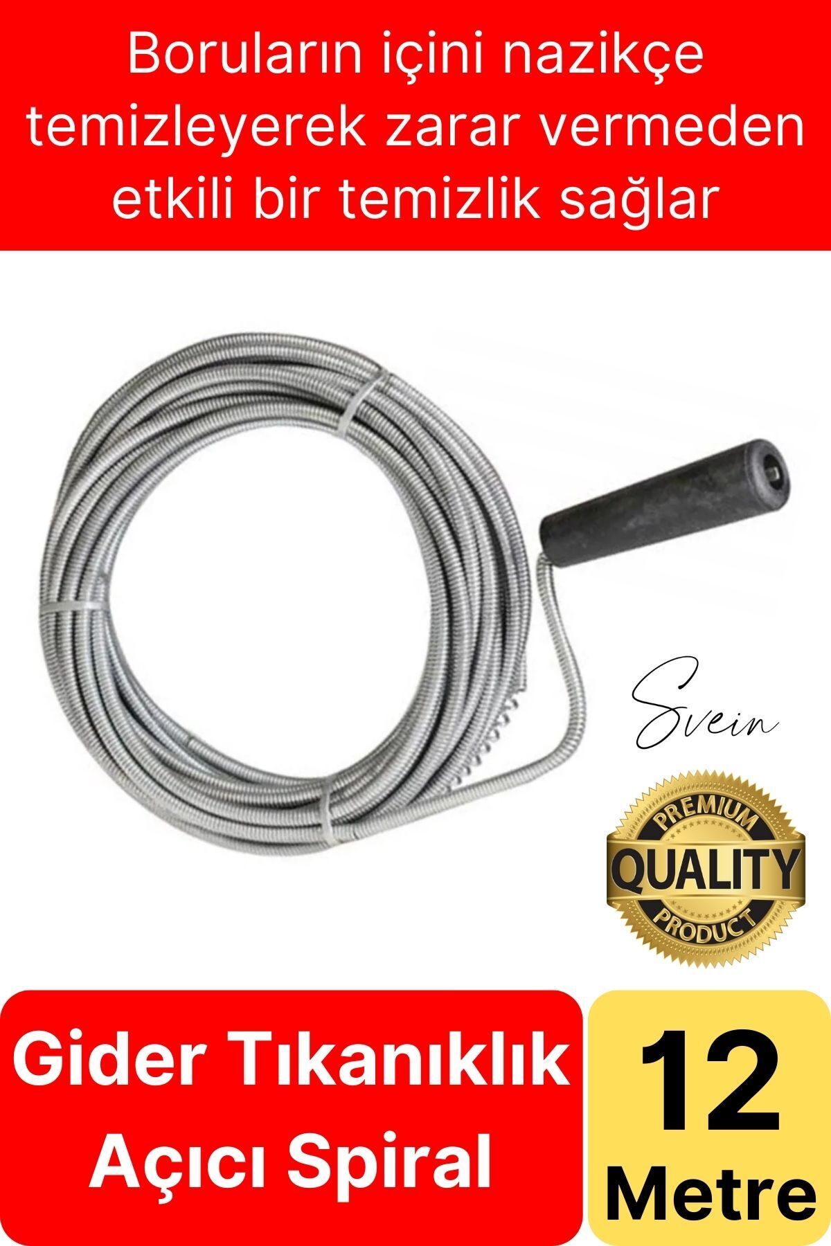 Four Dreams Premium 12 Metre Tıkanıklık Kanal Açma Klozet Gider Açıcı ...