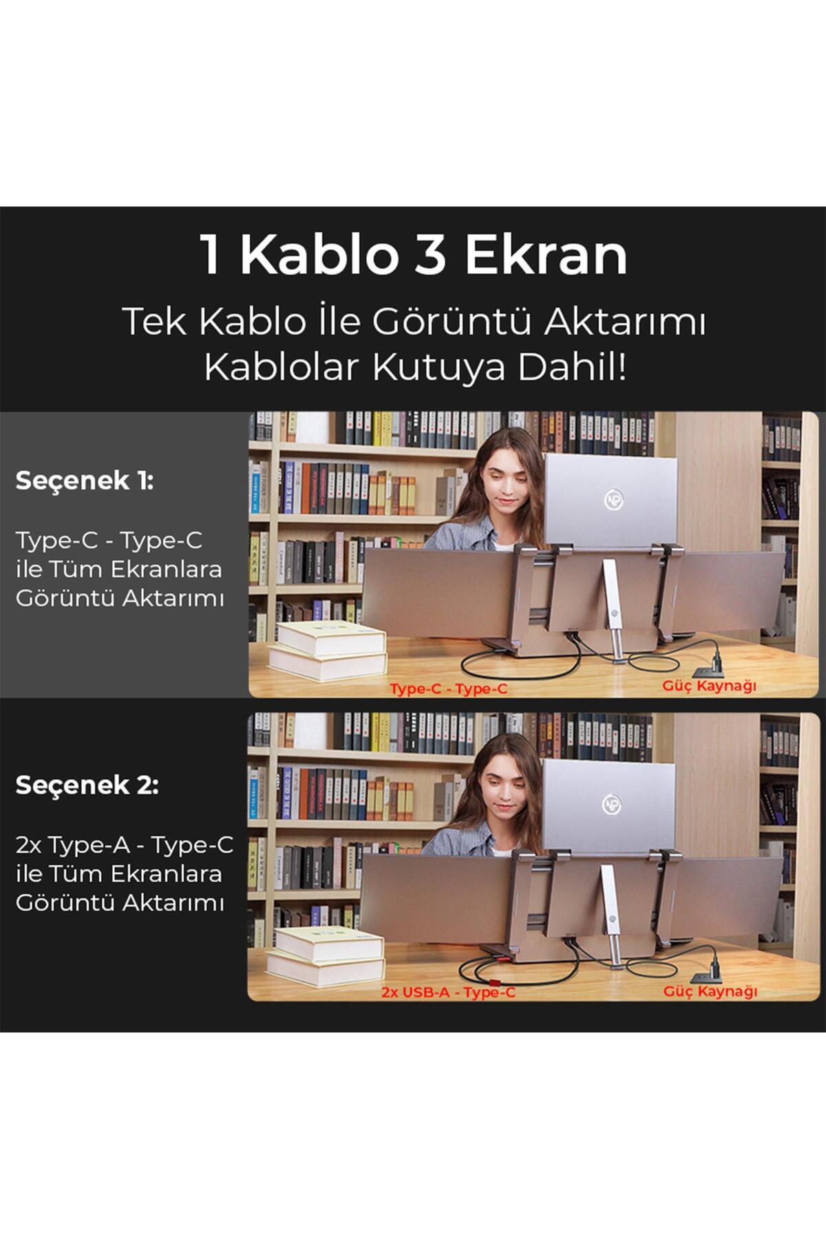 NPO Npm6 15.6" Ips Fhd 5ms 60hz Type-c Telefon Ve Oyun Konsolu Uyumlu Metal Kasa Taşınabilir ...