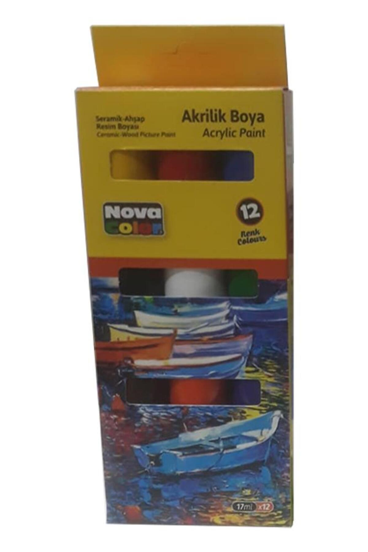 nova color Akrilik Boya 12 Renk 17 ml 1 Paket Akrilik Boya Seti 12 li ...