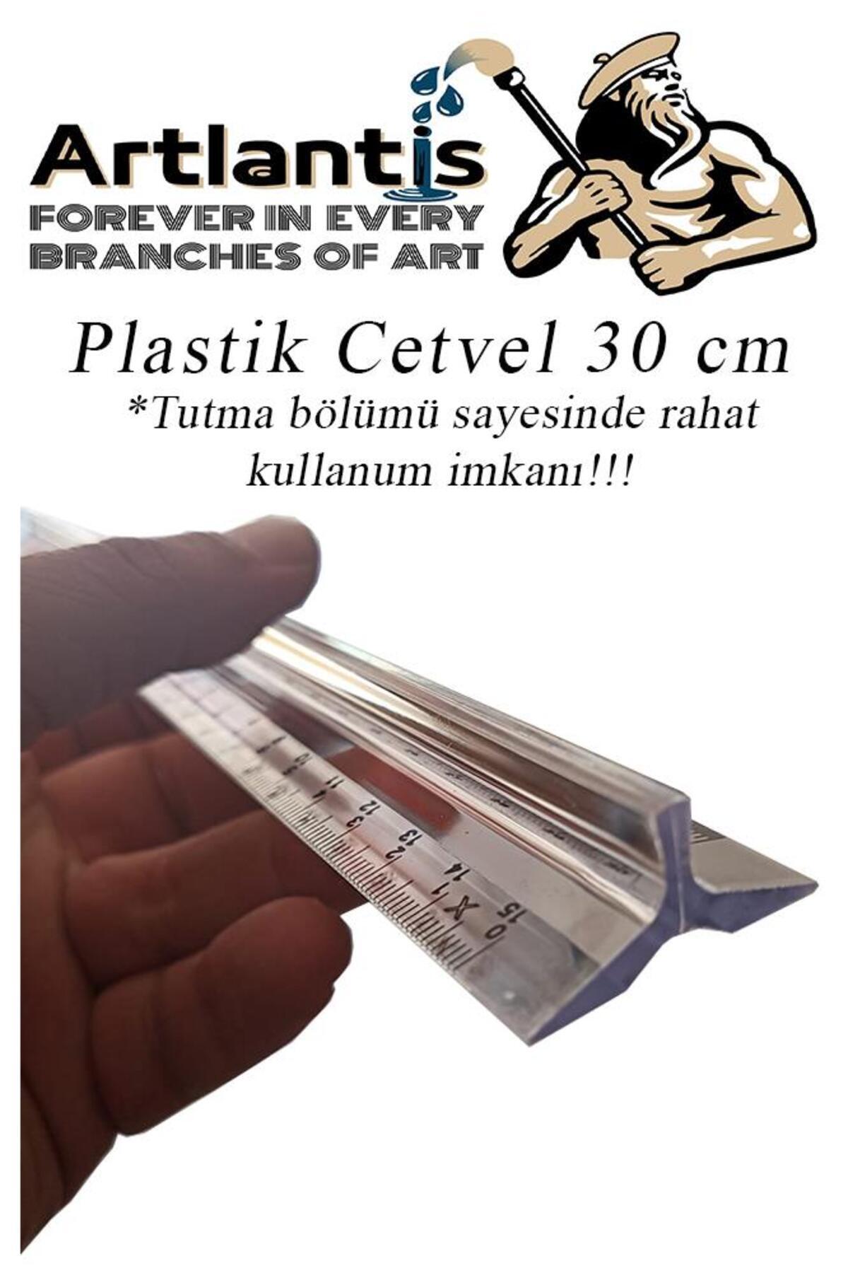 Artlantis Cetvel 30 cm Plastik Şeffaf 1 Adet Tribli Desimetre Okul ...
