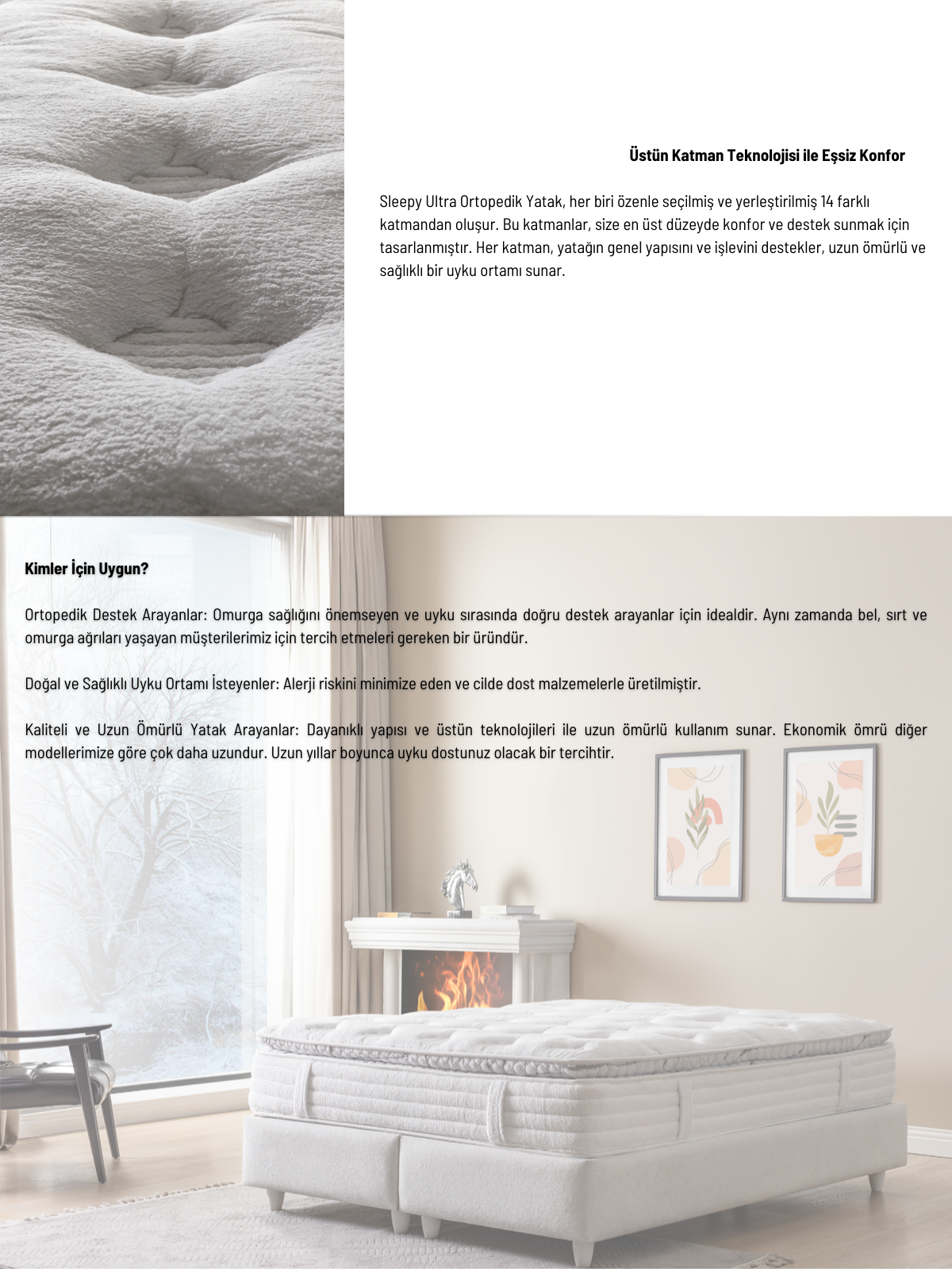 HB Bedding | Sleepy Ultra Ortopedik Tavşan Tüylü Torba Paket Yaylı ...