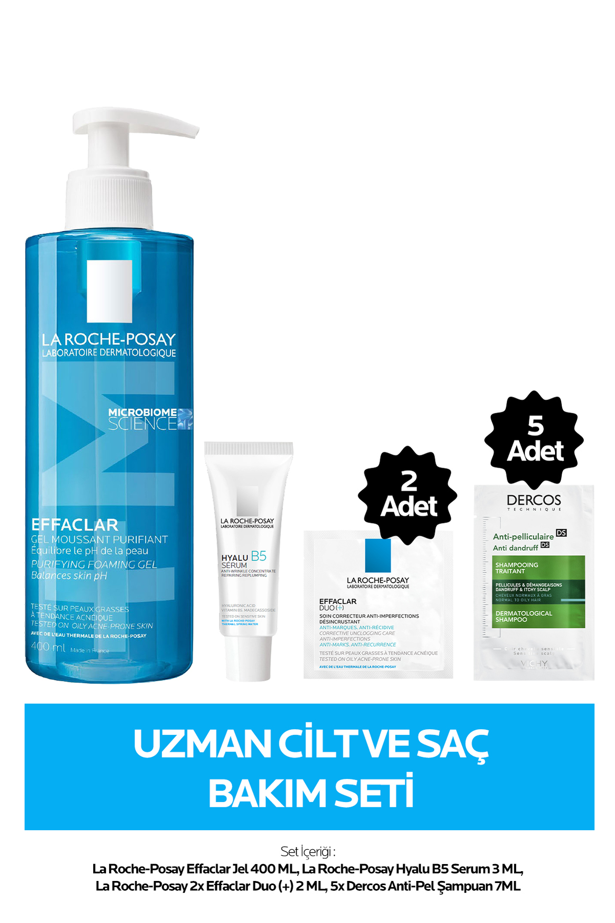 La Roche Posay Uzman Saç Ve Cilt Bakım Seti: Effaclar Temizleme Jeli ...
