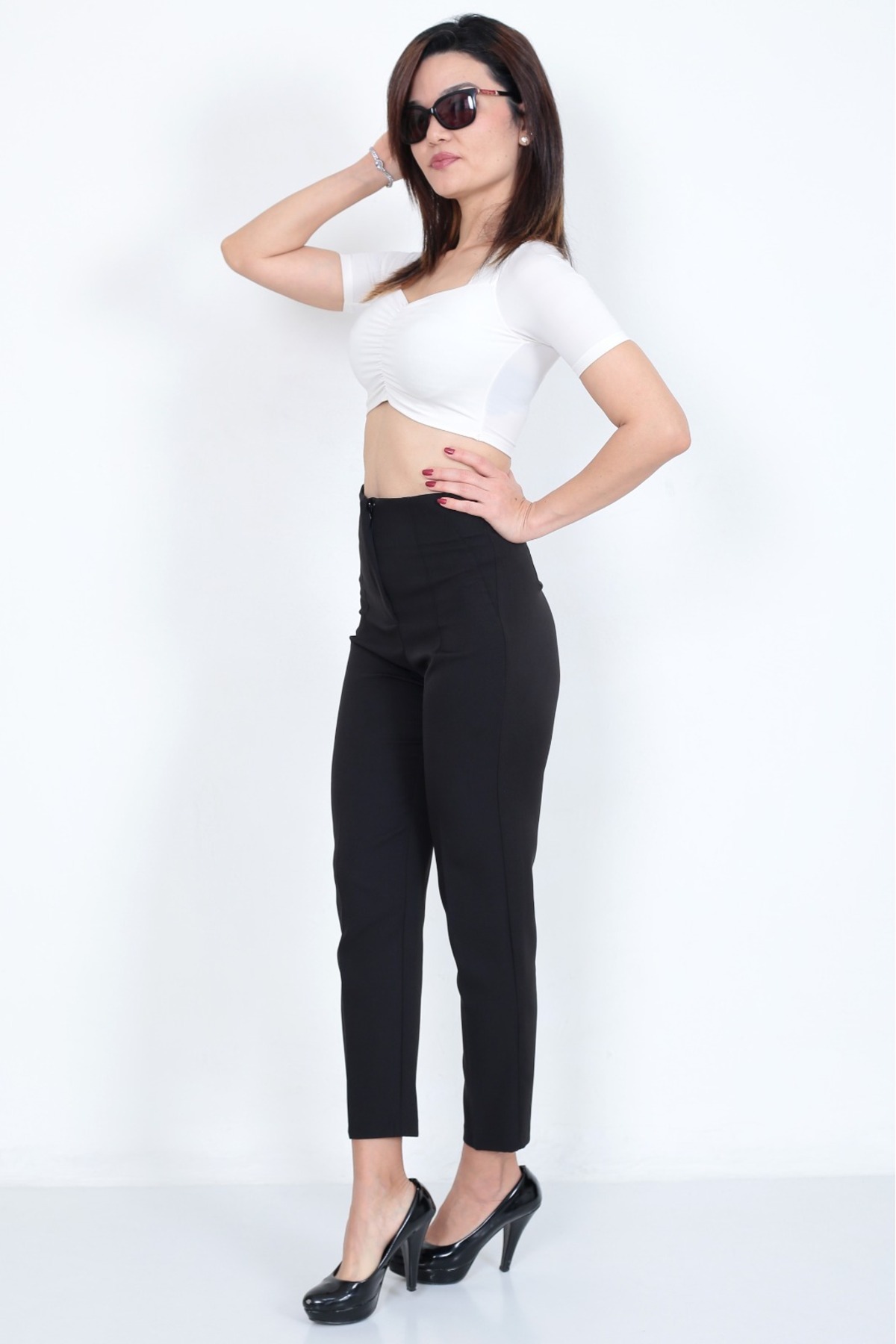 YASHAA Yüksek Bel Pensli Havuç Kesim Atlas Kumaş Kadın Pantolon Fiyatı ...