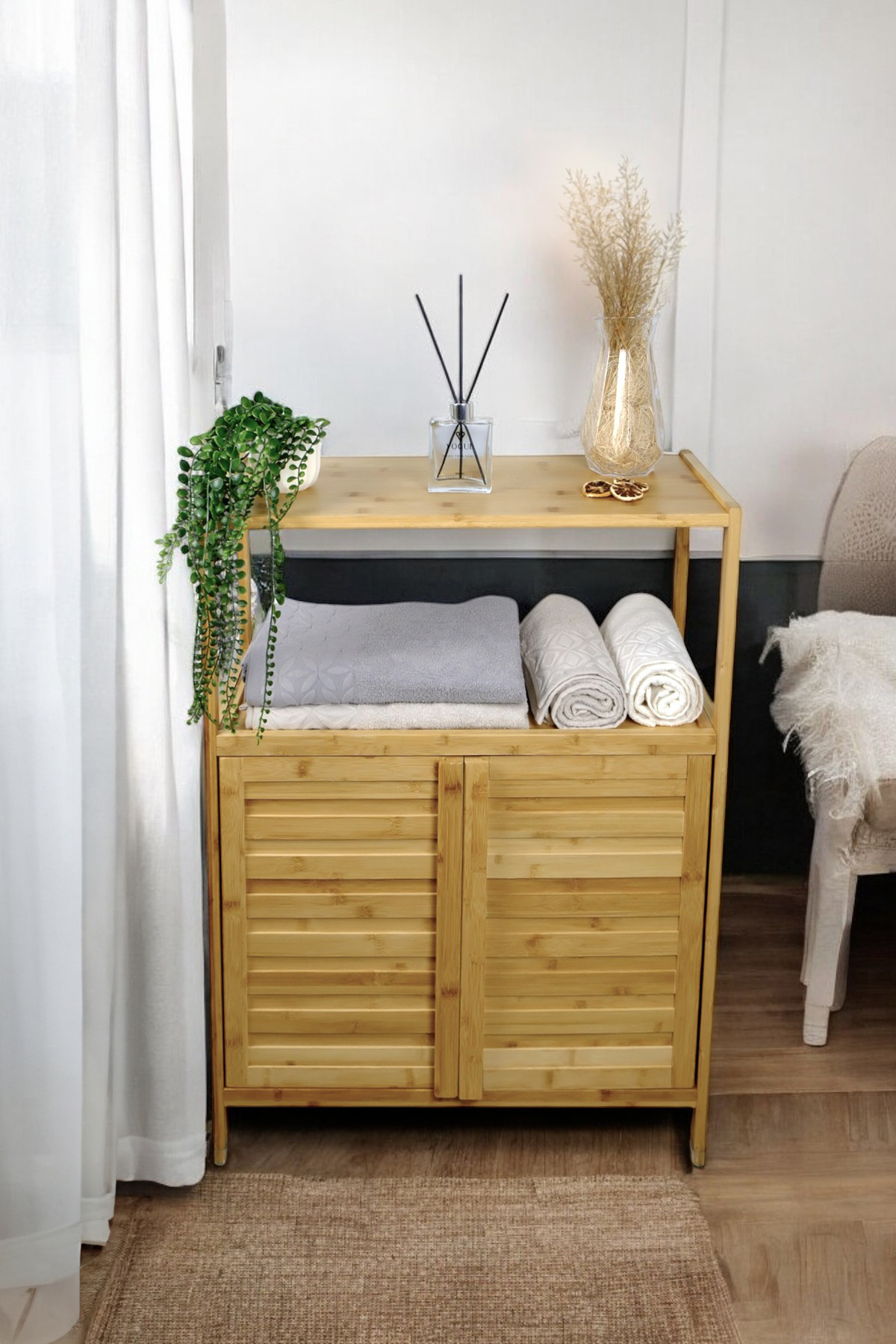 Digithome Bambu Çift Kapaklı 2 Raflı Çok Amaçlı Düzenleyici Organizer ...