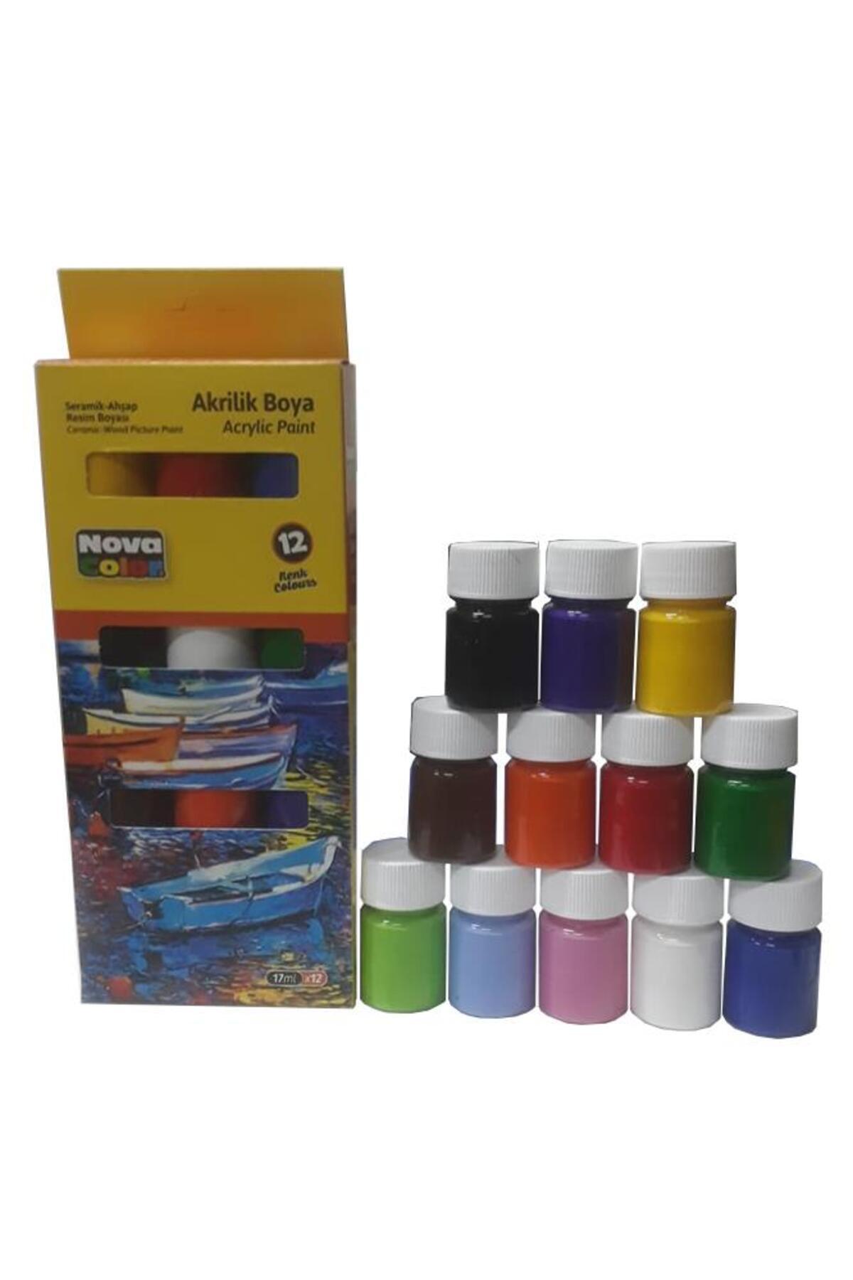 nova color Akrilik Boya 12 Renk 17 ml 1 Paket Akrilik Boya Seti 12 li ...
