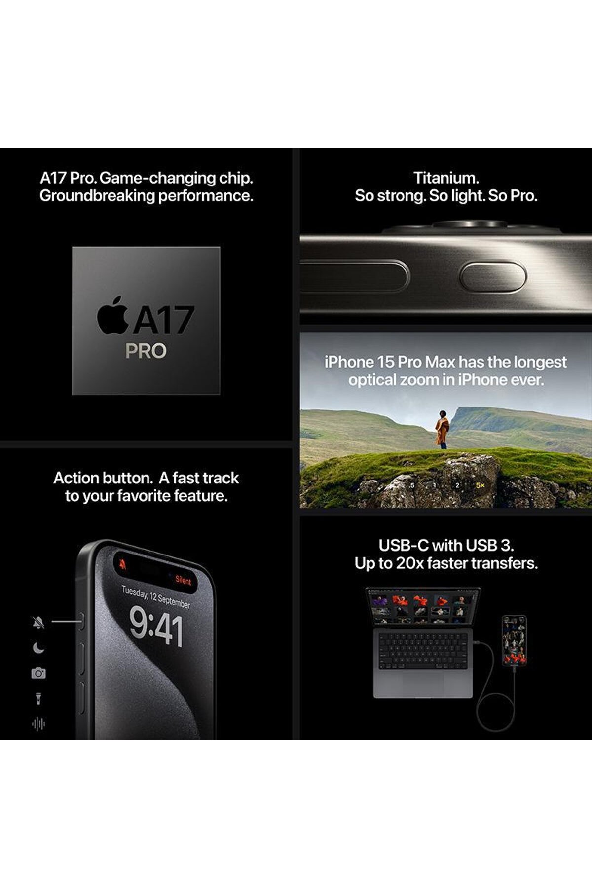 Apple iPhone 15 Pro Max 256 GB Natural Titanium- KSA Version- Trendyol