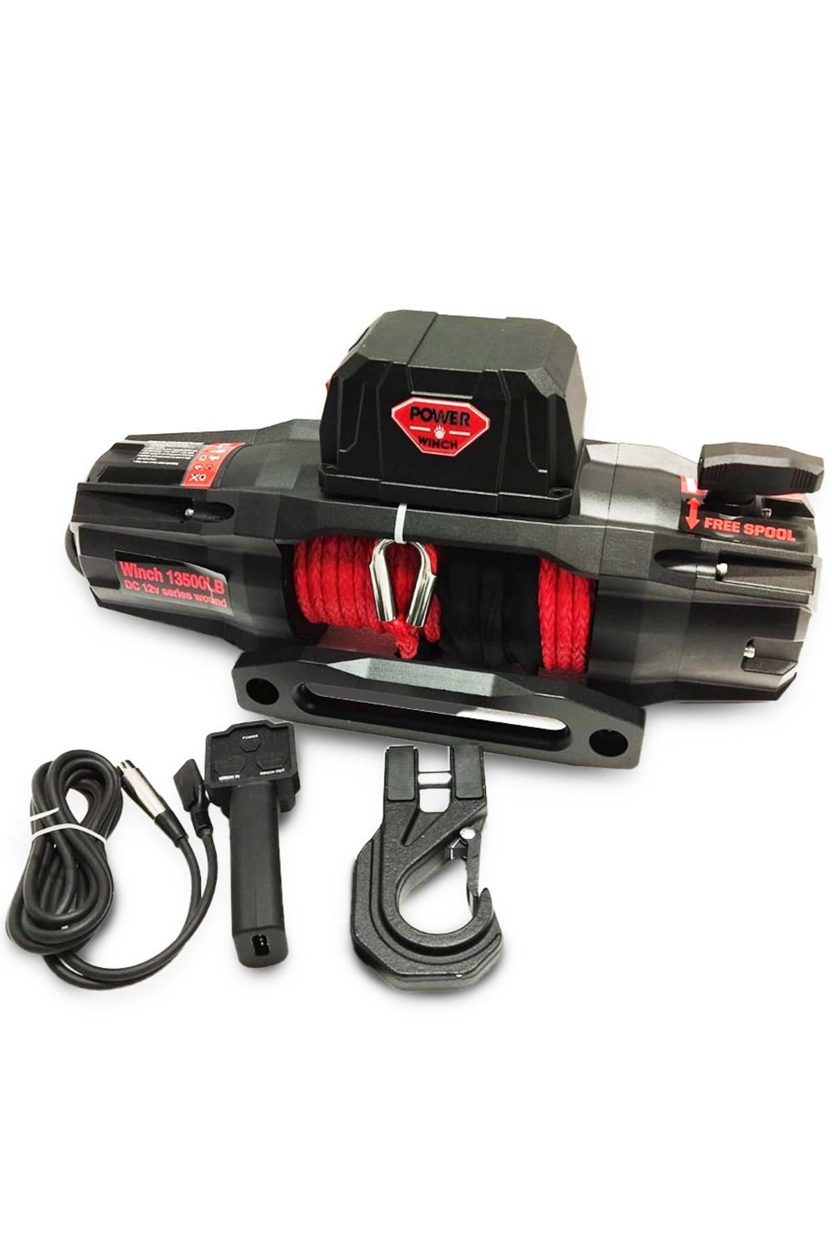 Power Winch Pro 13500 lb Sentetik Kırmızı Halatlı Off-Road 4x4 ...