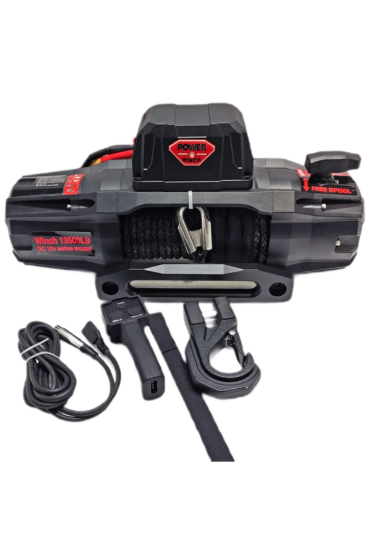 Power Winch Pro 13500 lb Sentetik Siyah Halatlı Off-Road 4x4 Elektrikli ...