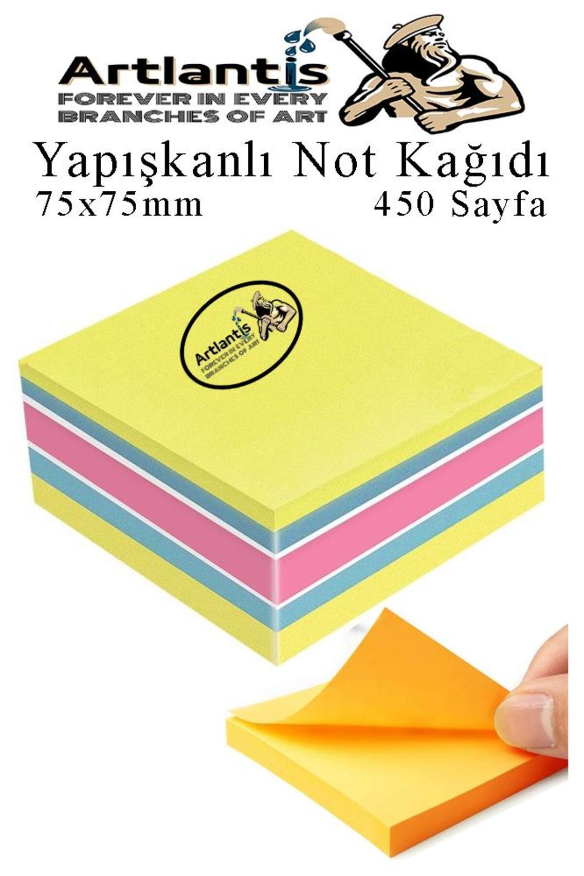 Artlantis Yapışkanlı Not Kağıdı 4 Renk 450 Sayfa 1 Paket Havai Küp Blok ...