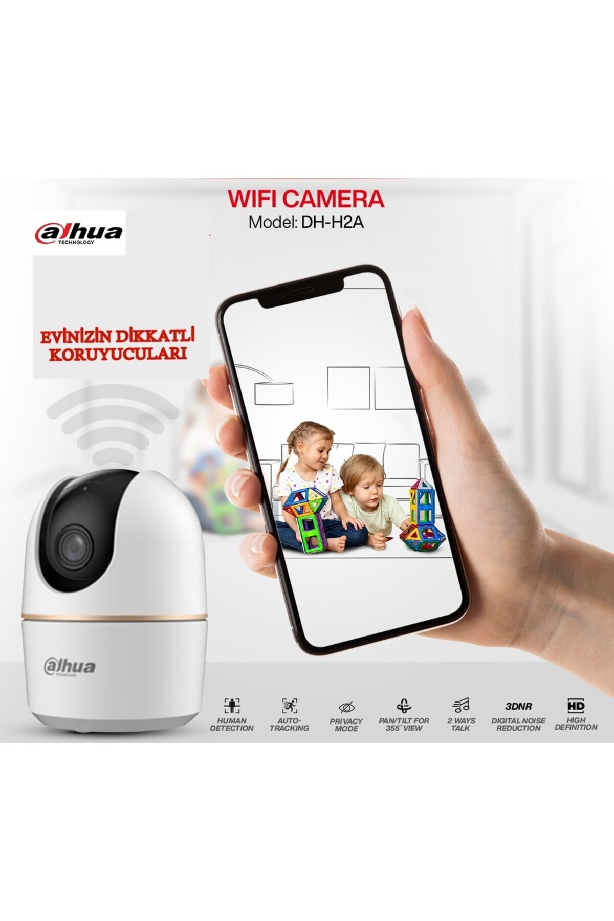 Dahua Dh-h2a Hero A1 360° Wı-fı Gece Görüşlü Akıllı Güvenlik Kamerası 64 Gb Sd Hafıza Kartı ...