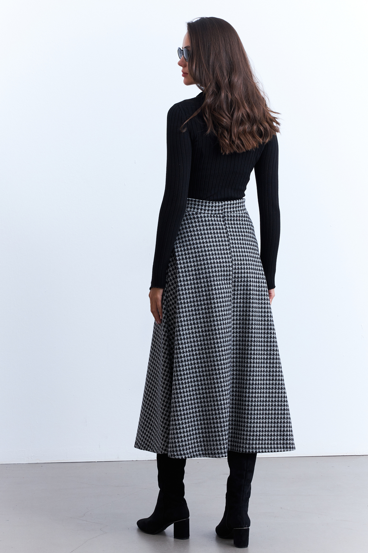 Cool & Sexy Fusta A-Line pentru damă cu model gri - LON3007- Trendyol