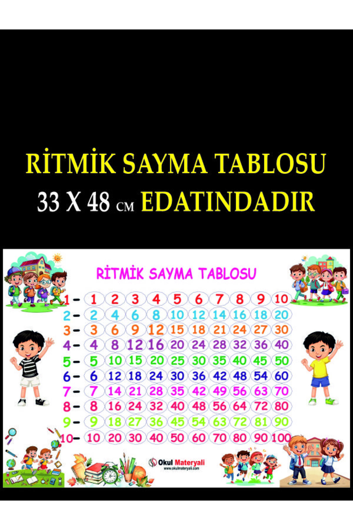 Okul Materyali Ritmik Sayma Tablosu 33X48 EBATINDA - Fiyatı, Yorumları