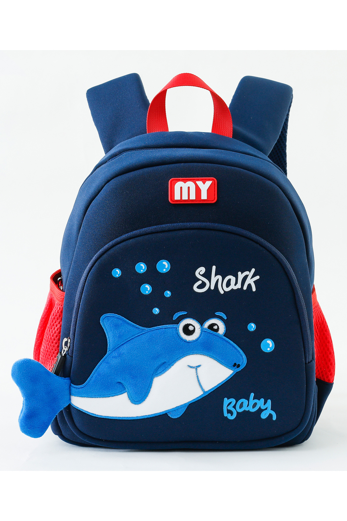 Bonfino Baby Shark School Backpack for Kids Aged 2+, Navy Blue, Padded ...