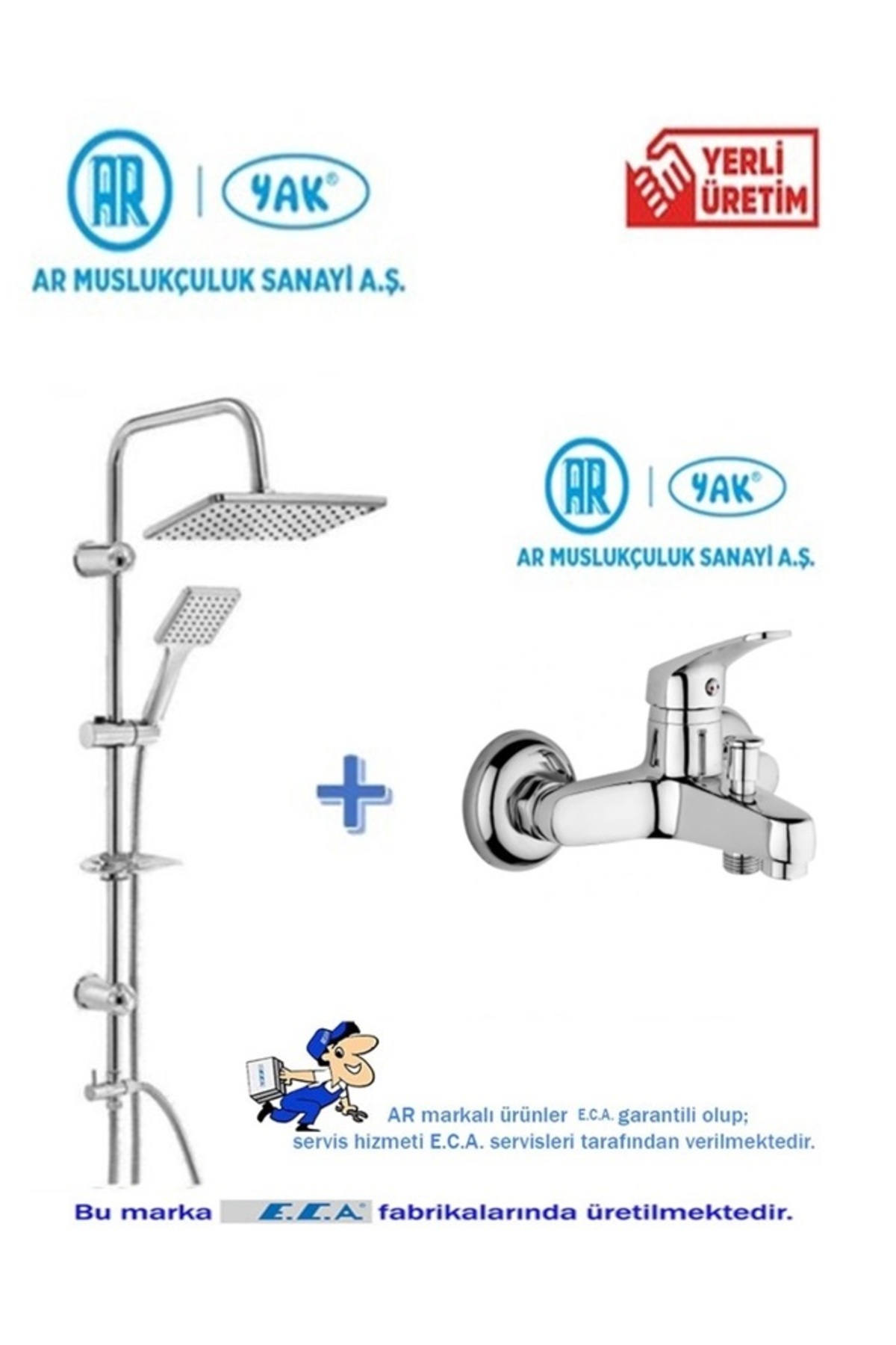 A-R & YAK Lucia Kolonlu Duş Seti + Aryak Lucia Banyo Bataryası (e.c.a ...