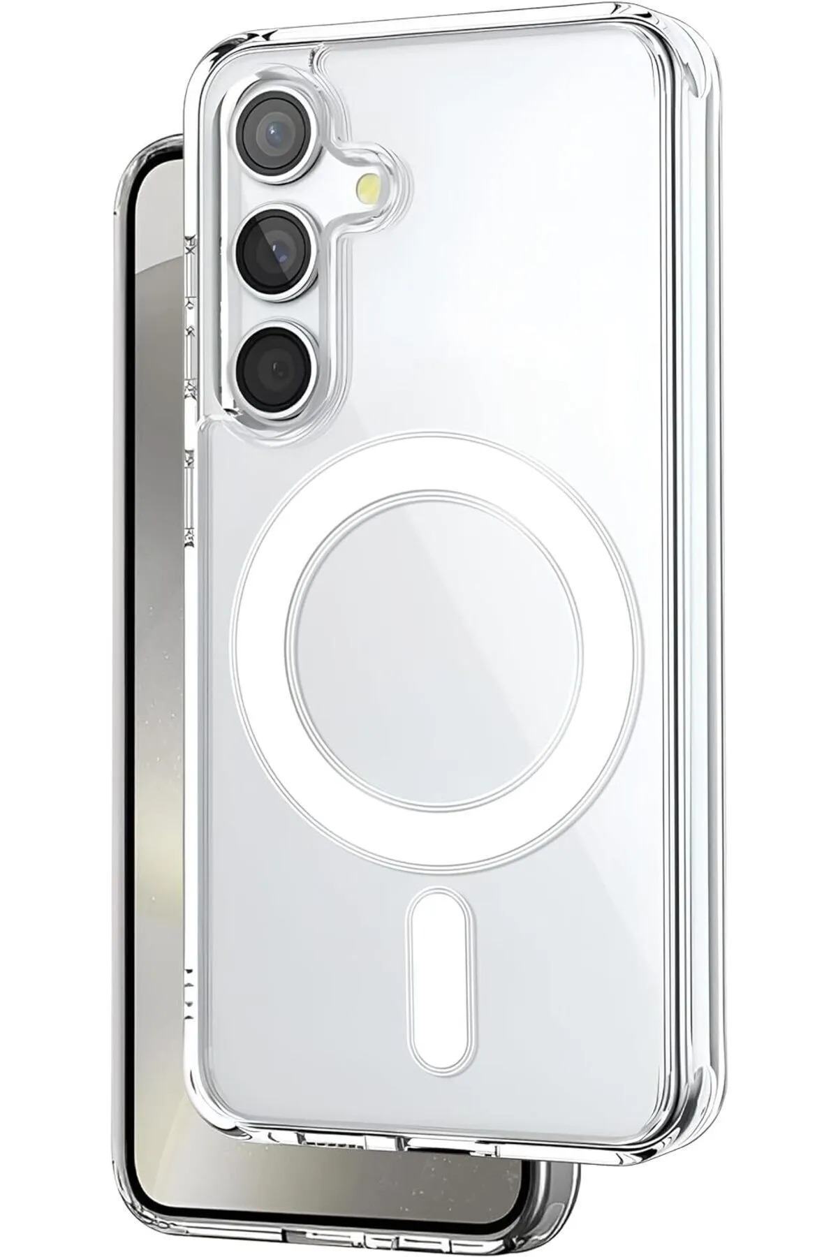 Novatis Galaxy S24 Plus Uyumlu 3D Kamera Korumalı Magsafe Şarj ...