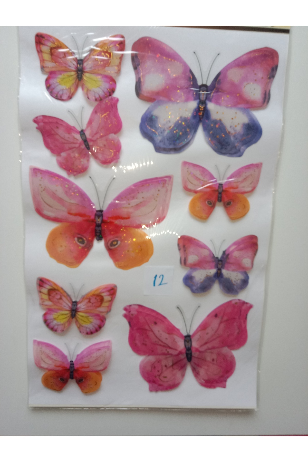 HANK 3 Boyutlu Kelebek Sticker Duvar Süsü Yapışkanlı Duvar Süsü No 12 ...