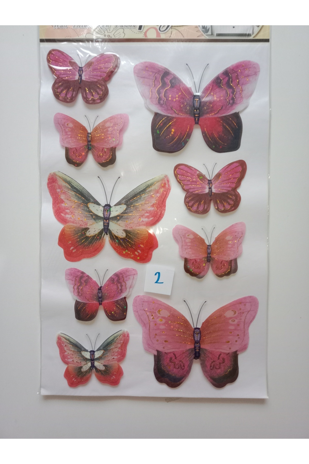 HANK Oda sticker’ı 3 Boyutlu (2 Katlı) Kelebek Sticker Duvar Süsü ...