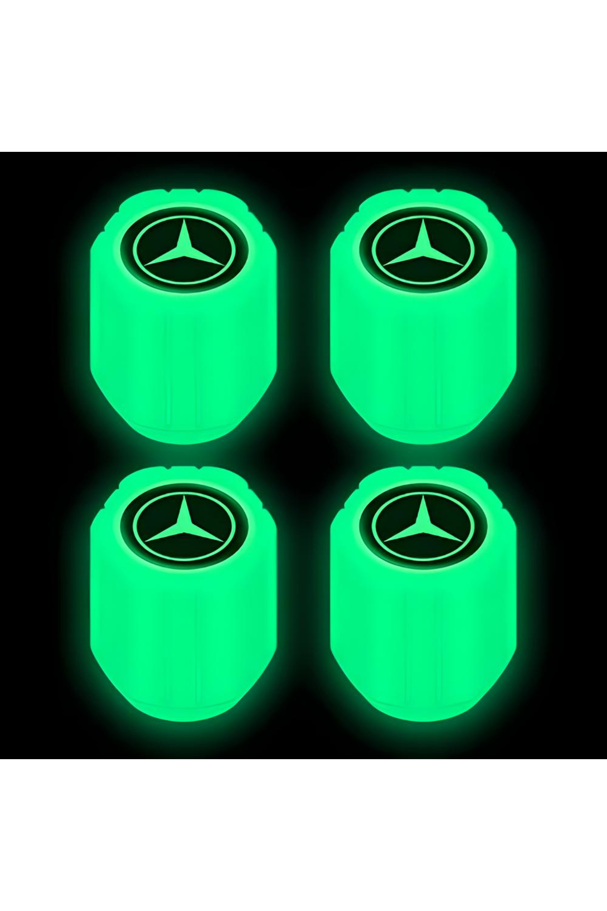 OEM MERCEDES Logolu Yeşil Fosforlu Sibop Kapağı Gece Parlayan Sibob ...