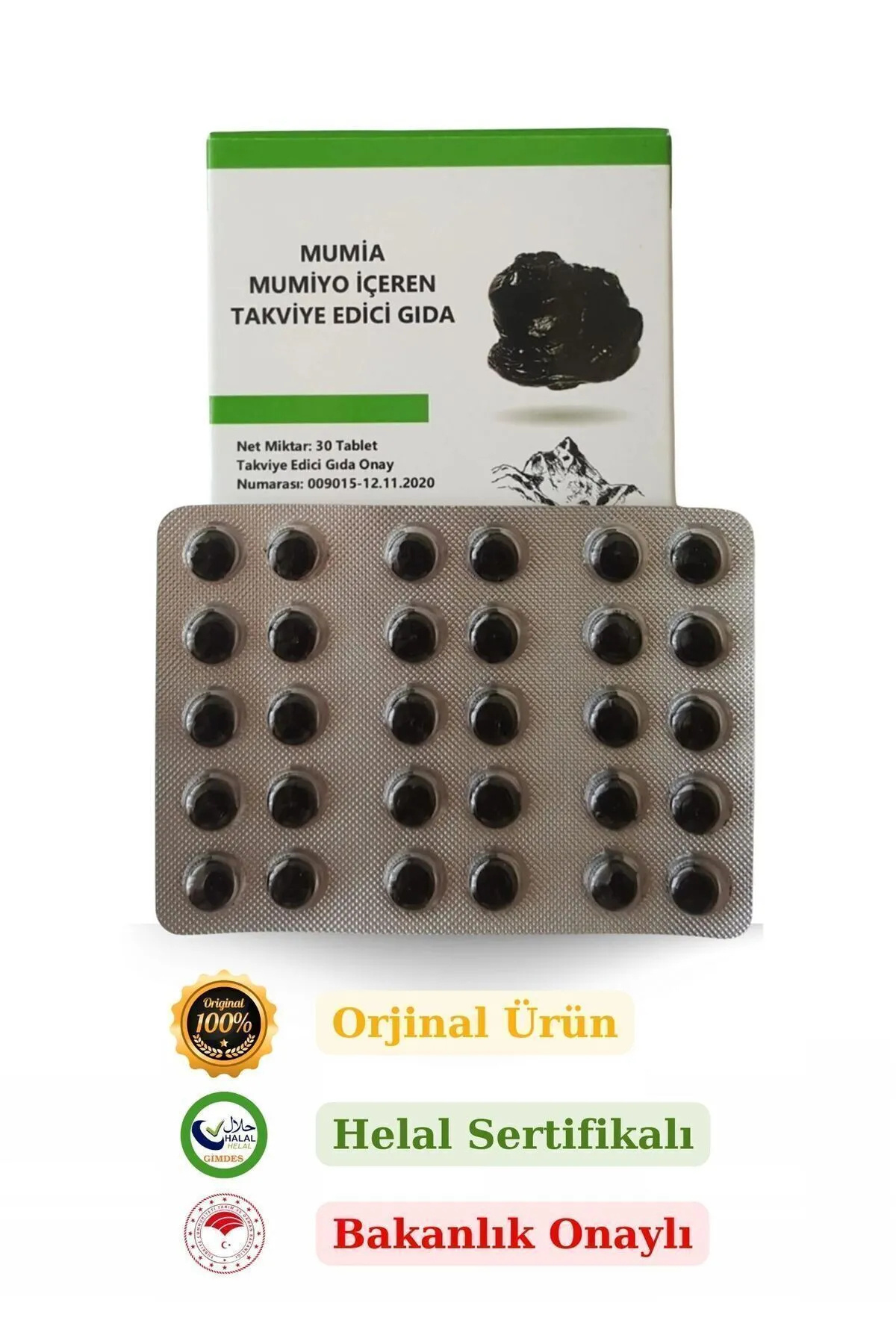 MUMİA MUMİYO İÇEREN TAKVİYE EDİCİ GIDA %100 Saf Mumiyo 30'lu Tablet ...