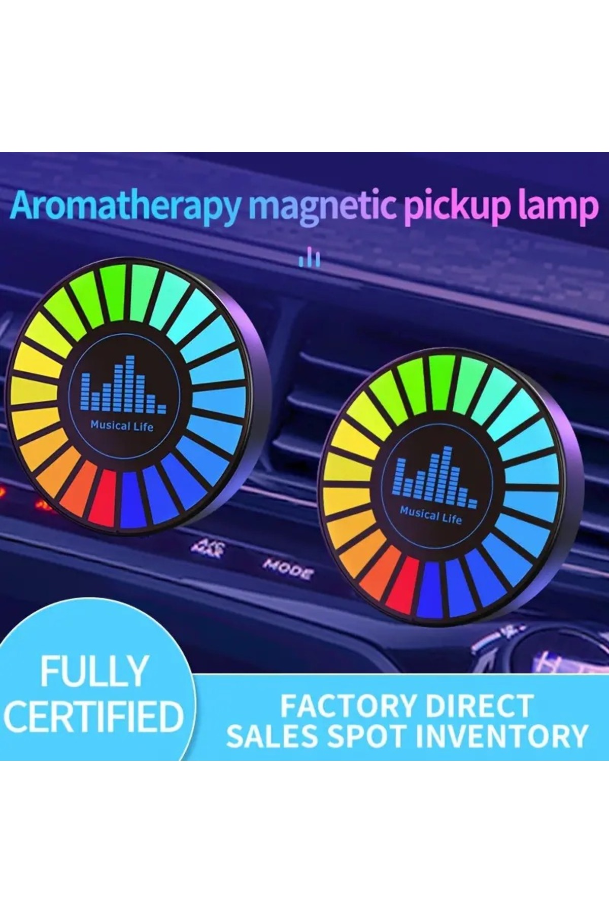 Ata Tuning Manyetik RGB LED Işıklar, Sesle Aktive Mikrofon, USB Şarj ...