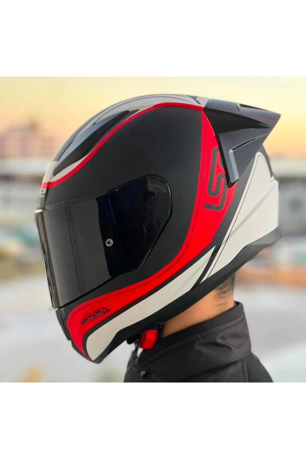 LS2 Rapid Deeper Race Full Face Motosiklet Kaskı Yarış Spoiler Siyah ...