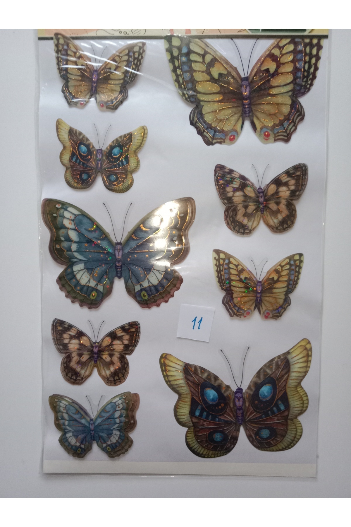 HANK 3 Boyutlu Kelebek Sticker Duvar Süsü Yapışkanlı Duvar Süsü No 11 ...