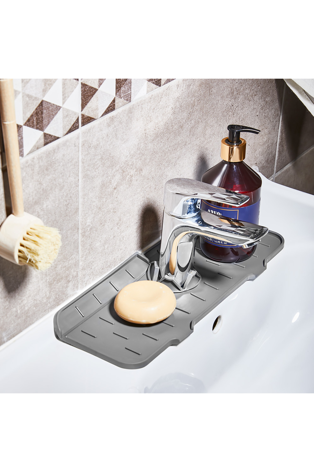 QLUX IDEAS Su Tutucu Musluk Matı Mutfak Ve Banyo Için Koruyucu Musluk ...