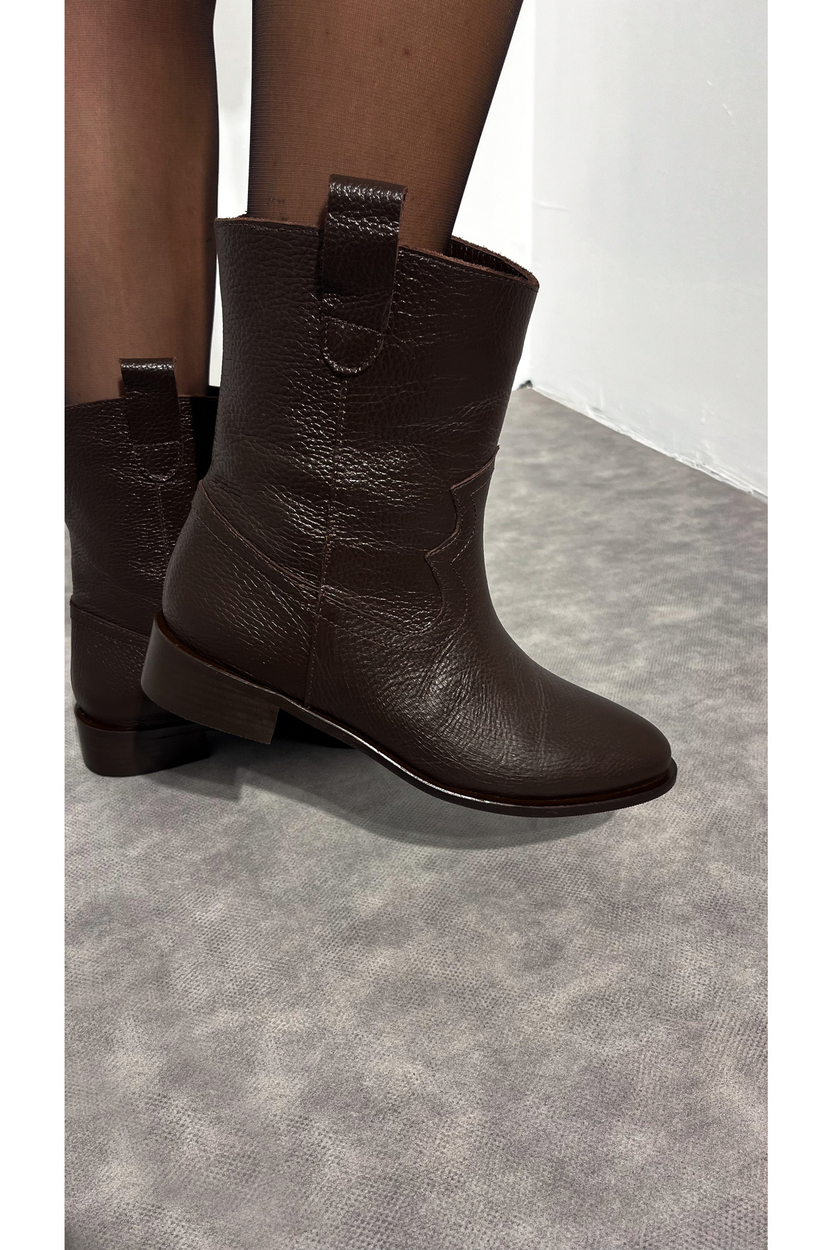 SİBA SHOES Sleipnir Hakiki Deri Kadın Acı Kahve Kovboy Bot - Fiyatı ...