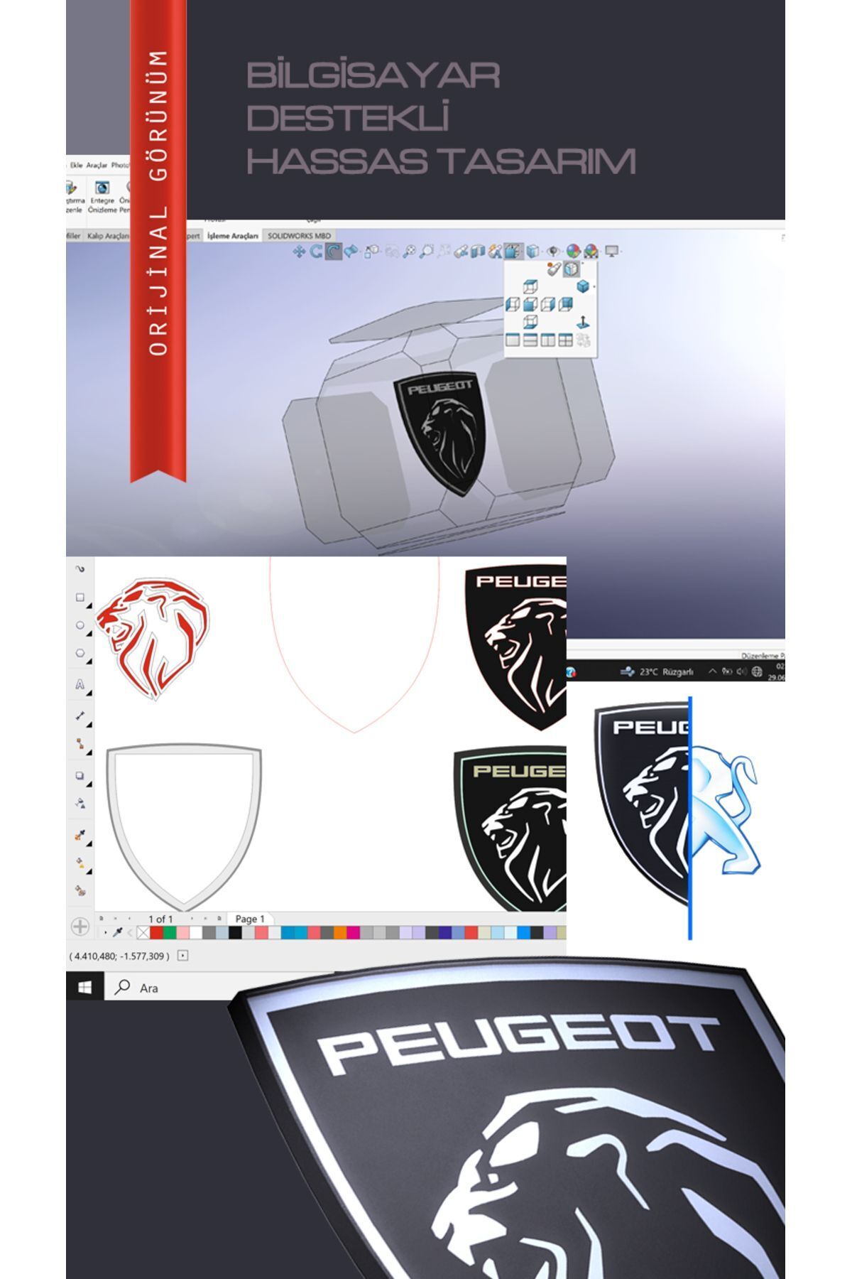 Edesign Peugeot 508 Ve 508gt Ön Izgara 3d Yeni Aslan Logo Modeller ...