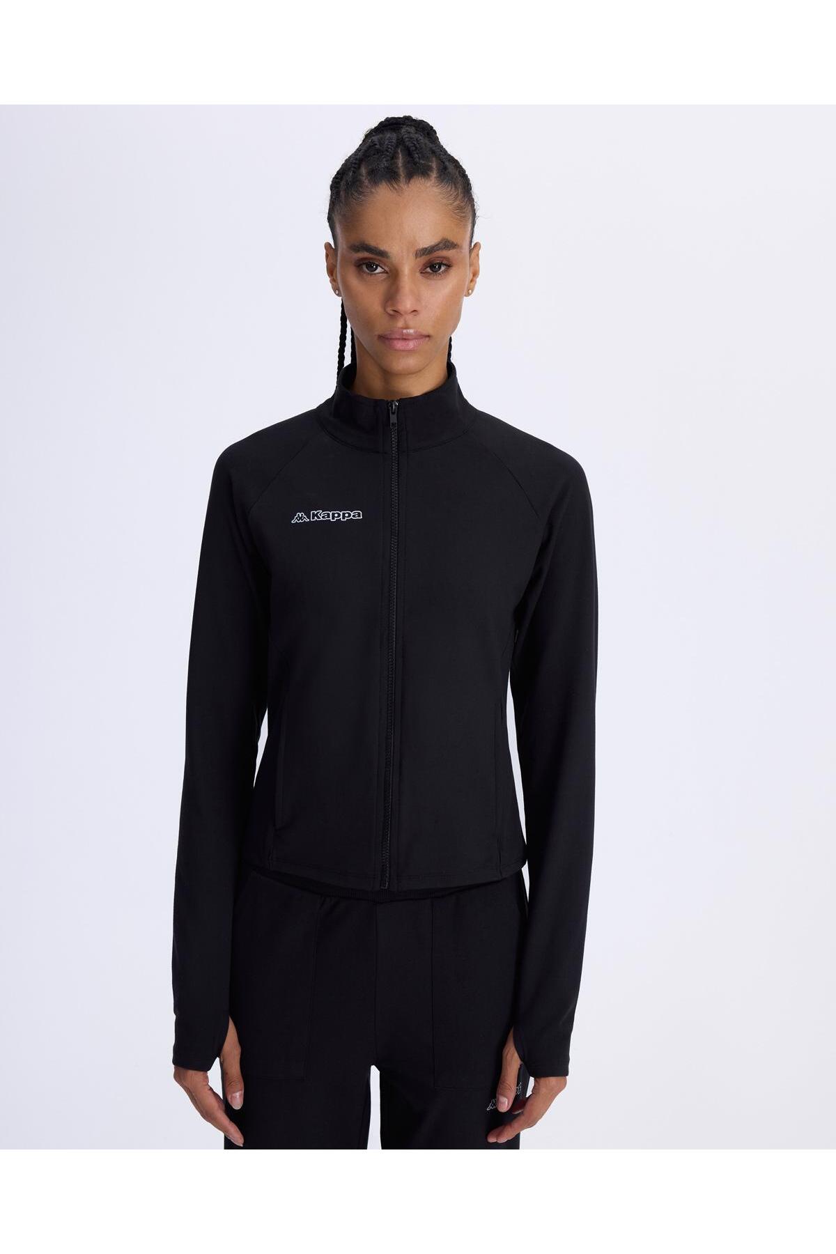 Kappa Berry Full Zip Kadın Siyah Regular Fit Fermuarlı Eşofman Üstü ...