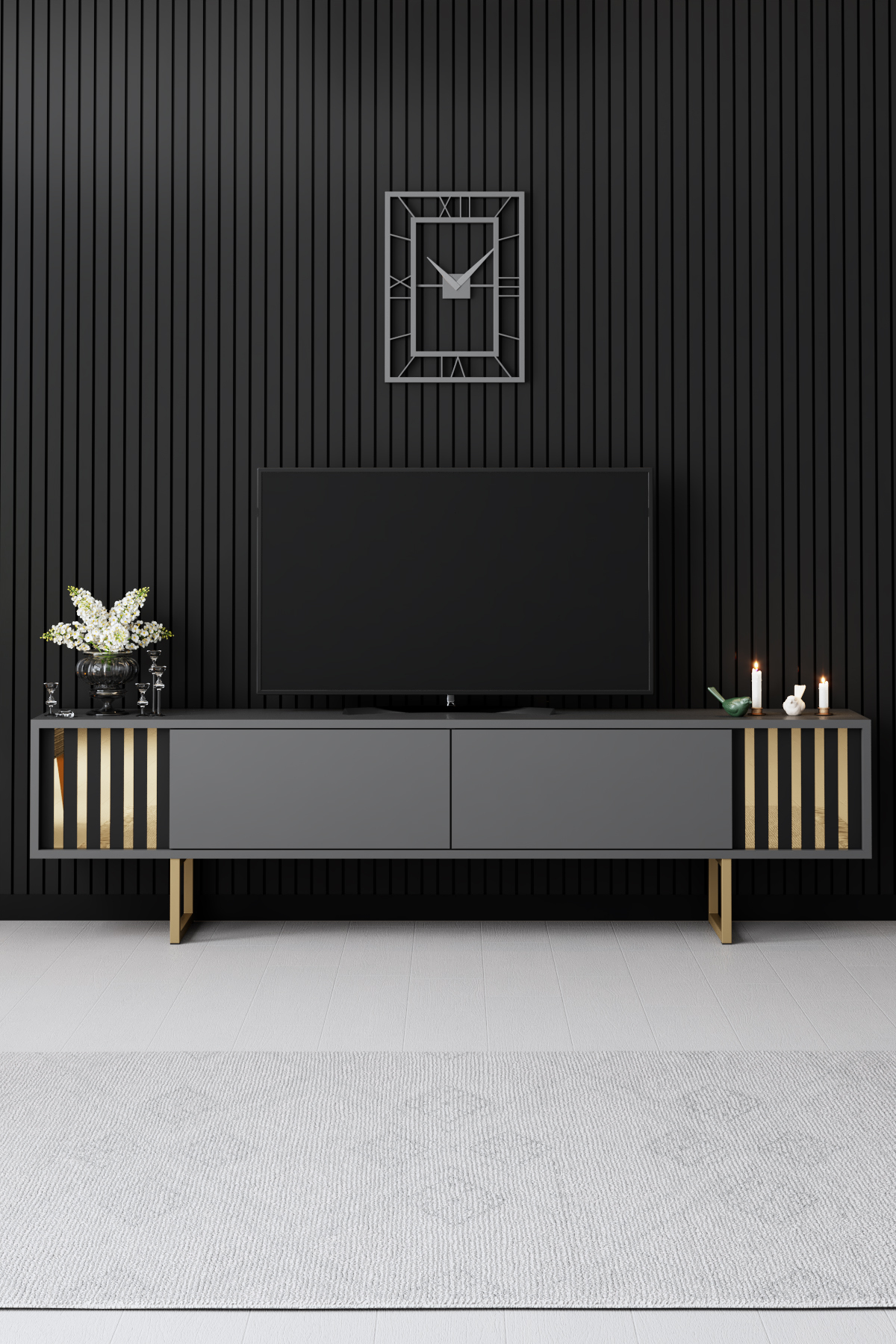 Modatte Gold Line Demir Ayaklı Antrasit Tv Sehpası Fiyatı, Yorumları ...