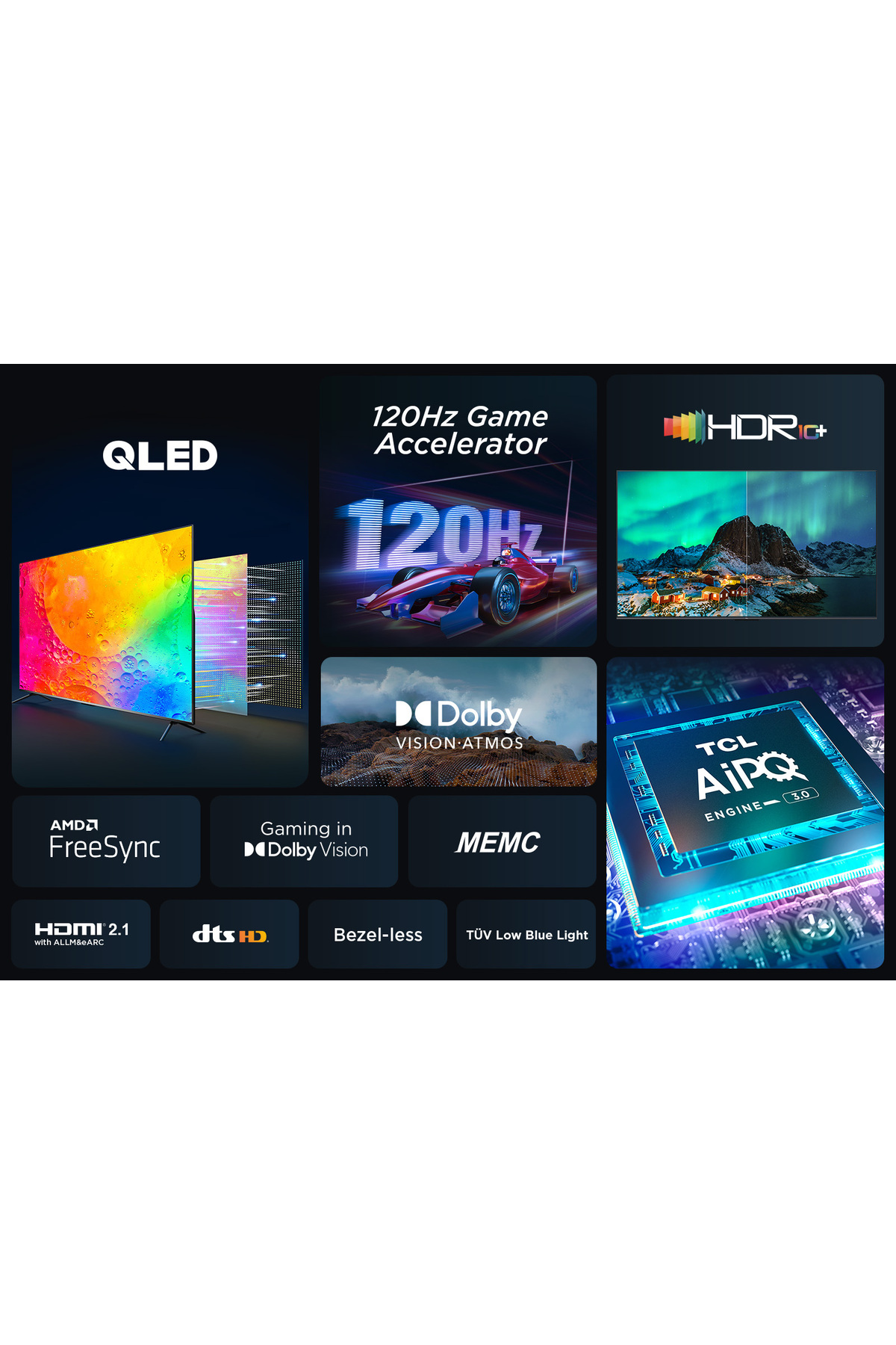 TCL 55T8B 55" 139 Ekran Uydu Alıcılı 4K Ultra HD Smart QLED Gaming TV ...