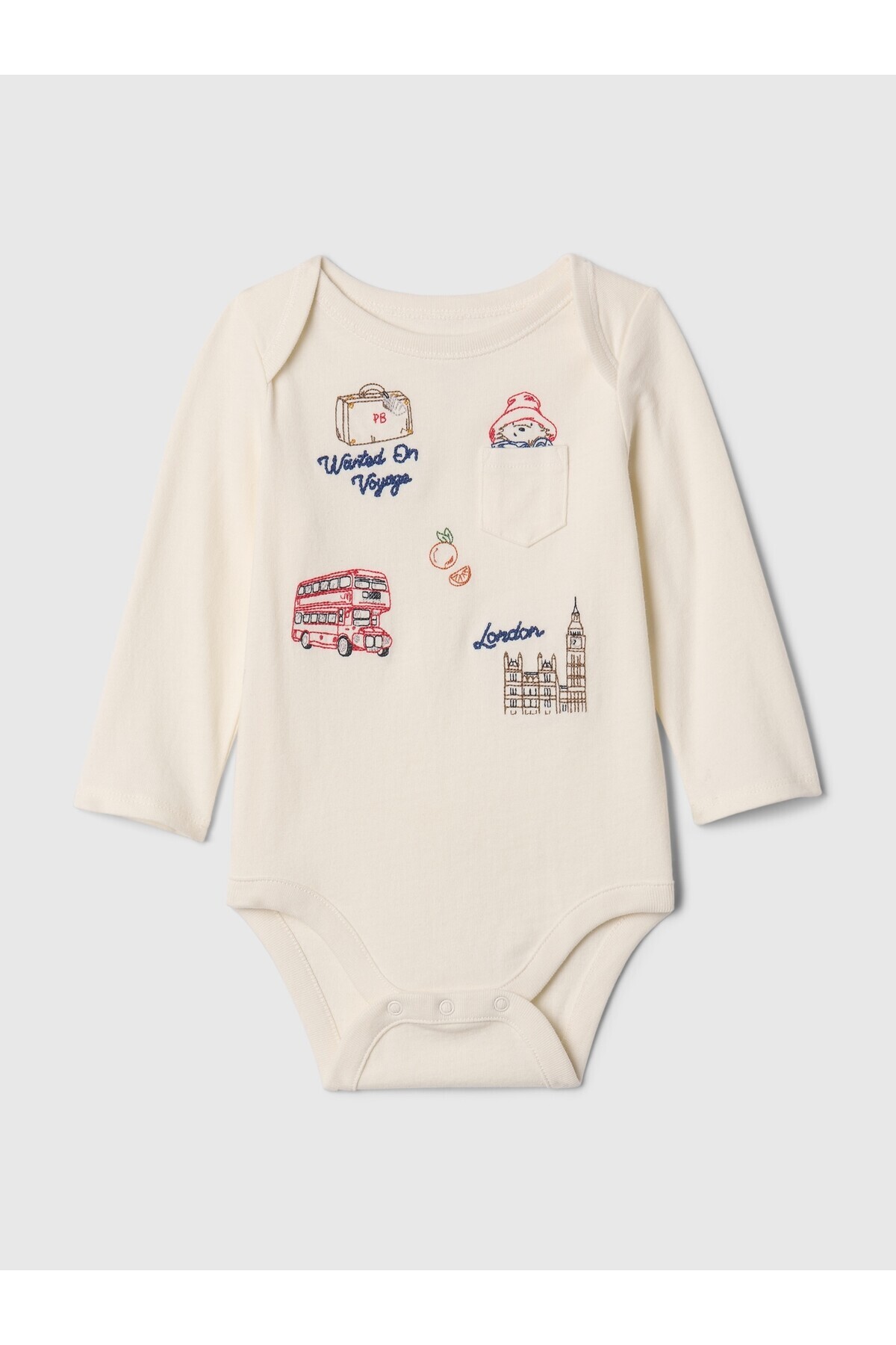 GAP Bebek Kırık Beyaz %100 Organik Pamuk Paddington Grafikli Bodysuit ...