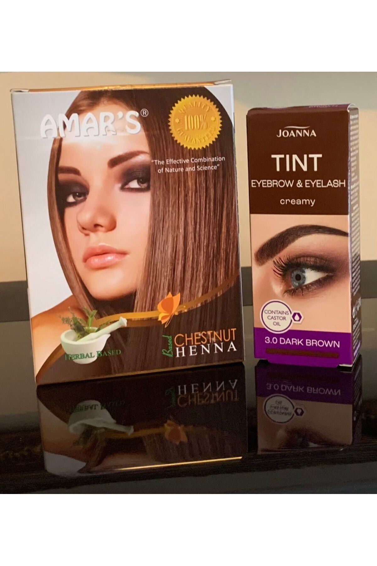 Amars Amar's® Kına Içeren Kestane Renk Saç Boya 6'lı 1 Kutu Joanna Koyu ...