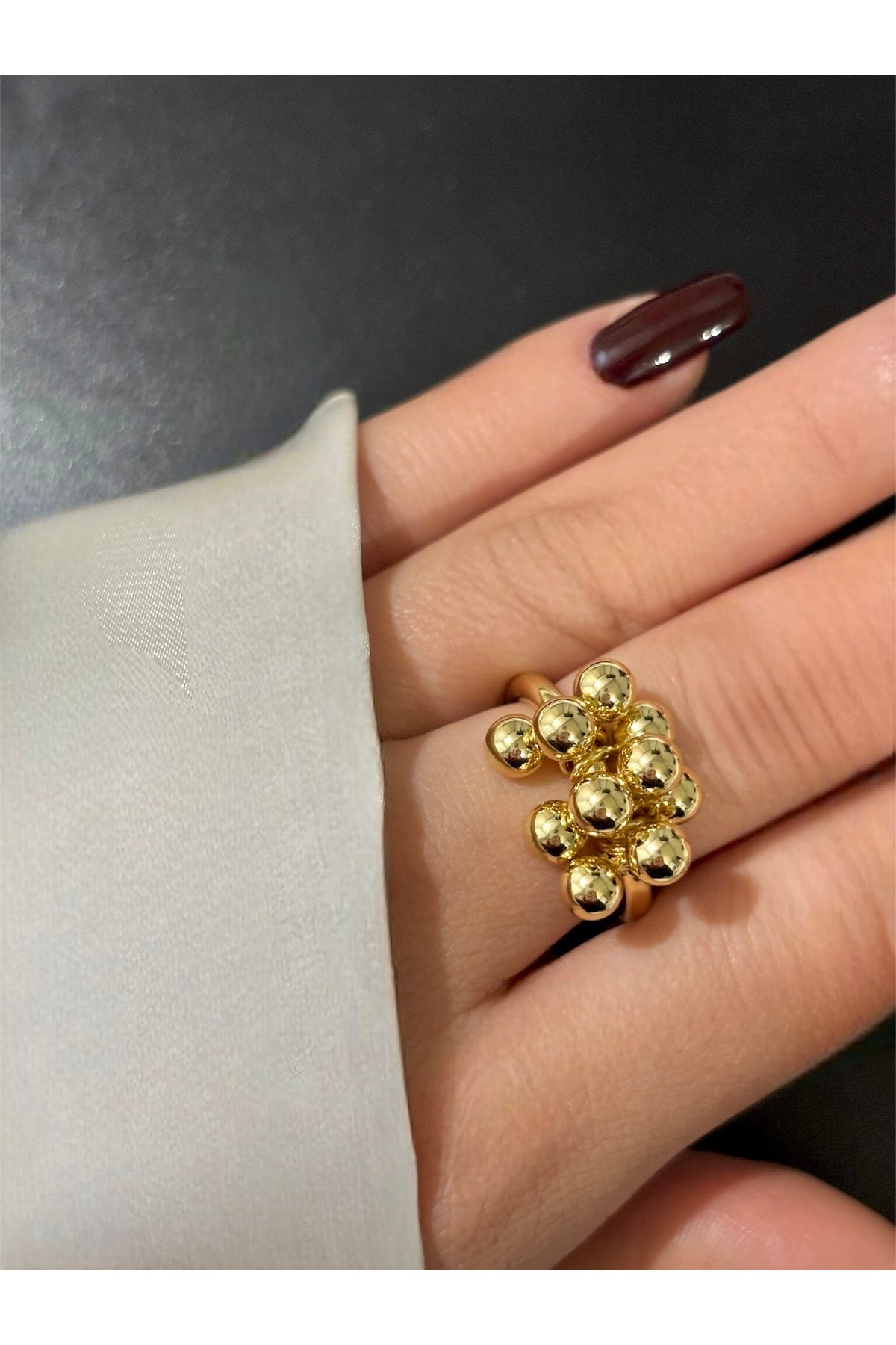 RUNALAKSESUAR Hareketli Top Model Gold Ayarlanabilir Yüzük - Fiyatı ...