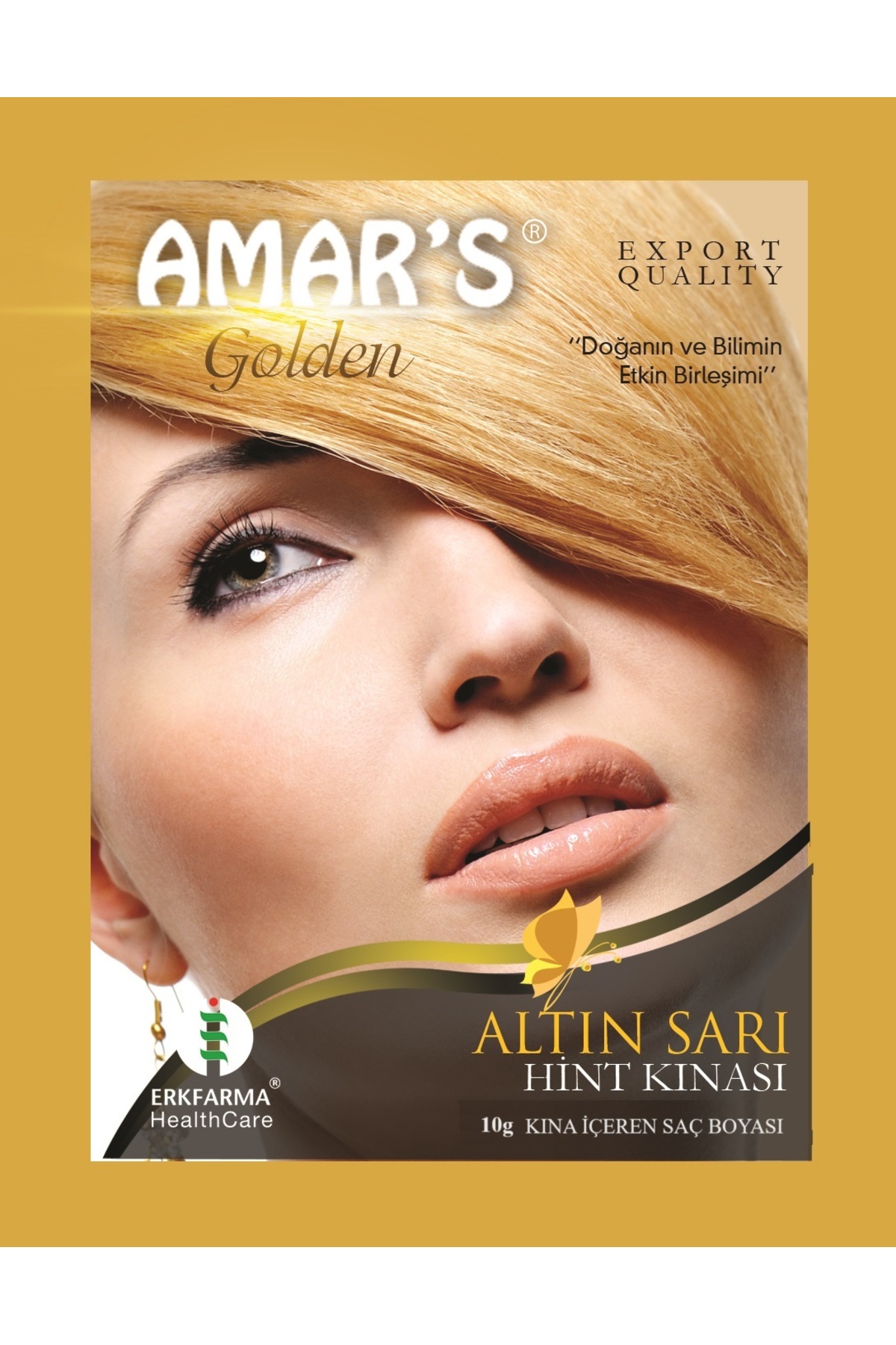 Amars Amar’s®henna Kına Içeren Saç Boyası Altın Sarısı 10g Saşe - 1 ...