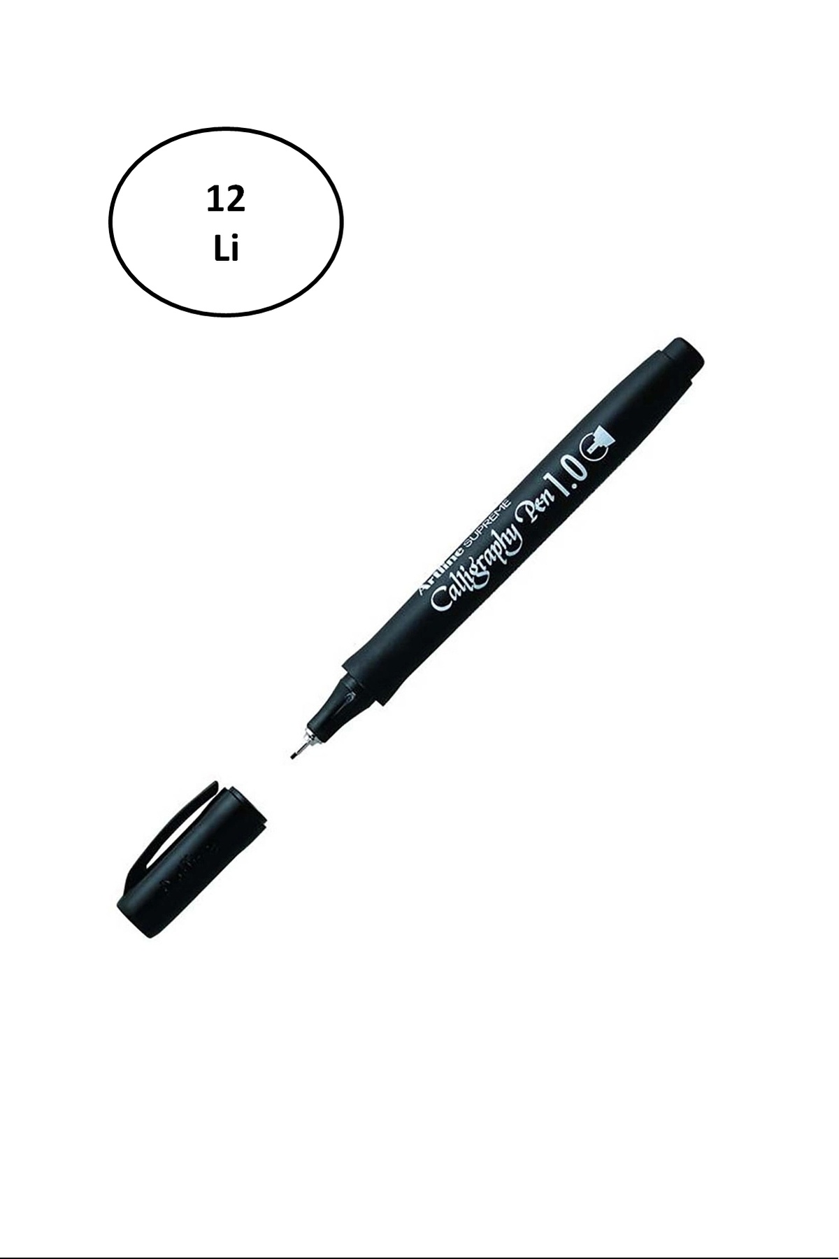 Genel Markalar Supreme Calligraphy Pen 1.0 Kaligrafi Kalemi Siyah 12'li ...