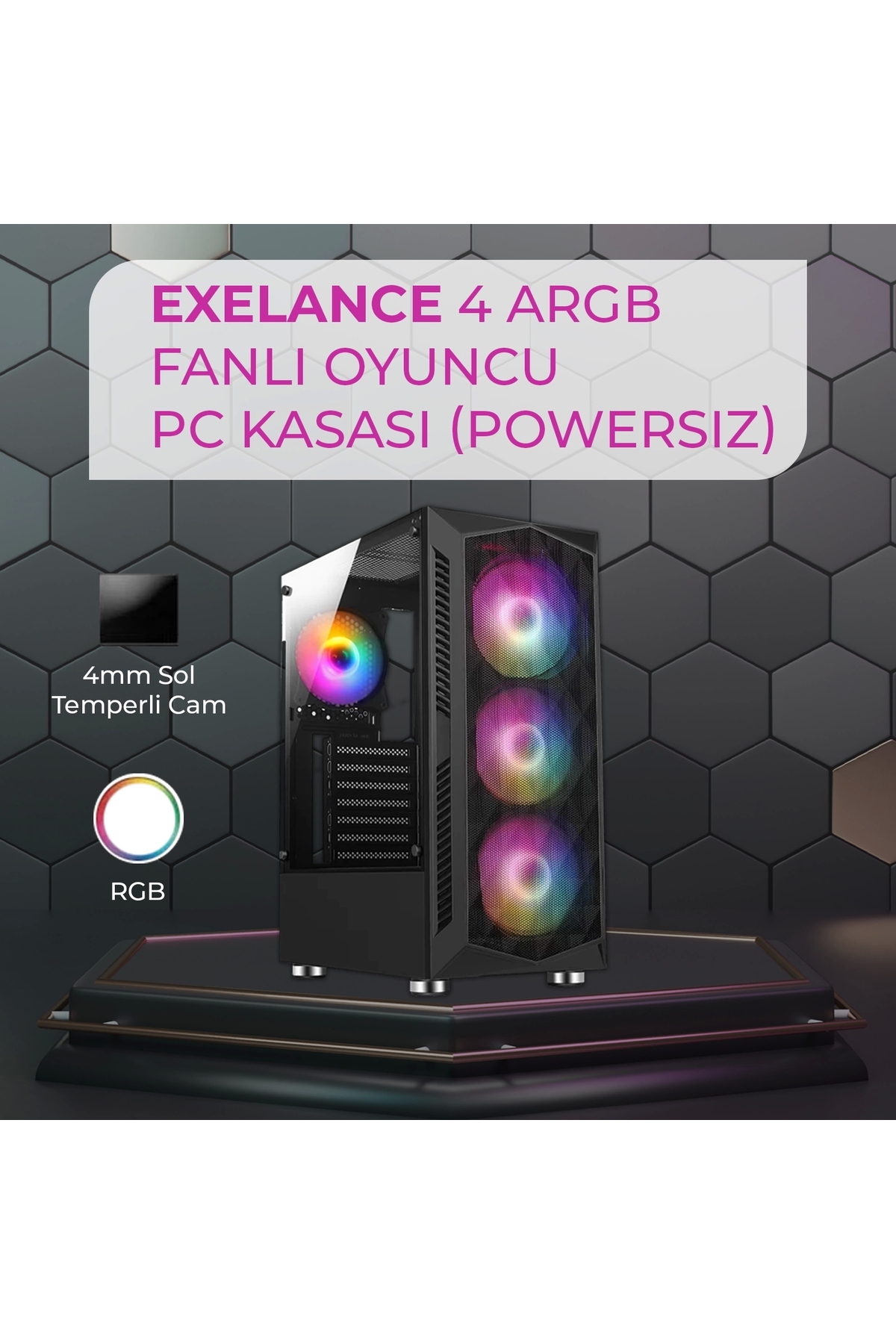 Node Game ND-EXE100A EXELANCE 4 ARGB Fanlı Gamer Pc Kasası - Fiyatı ...