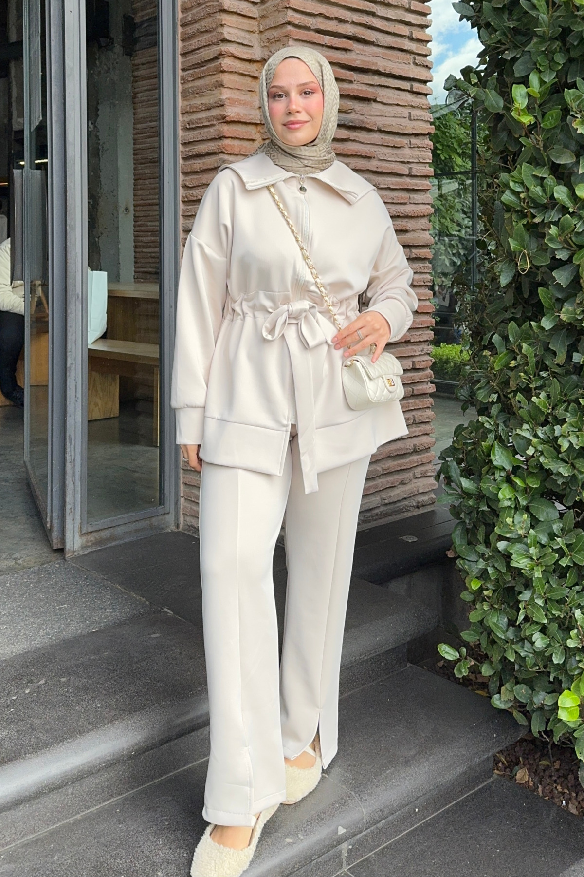 lurex moda Şal yaka scuba takımFiyatı, Yorumları - Trendyol