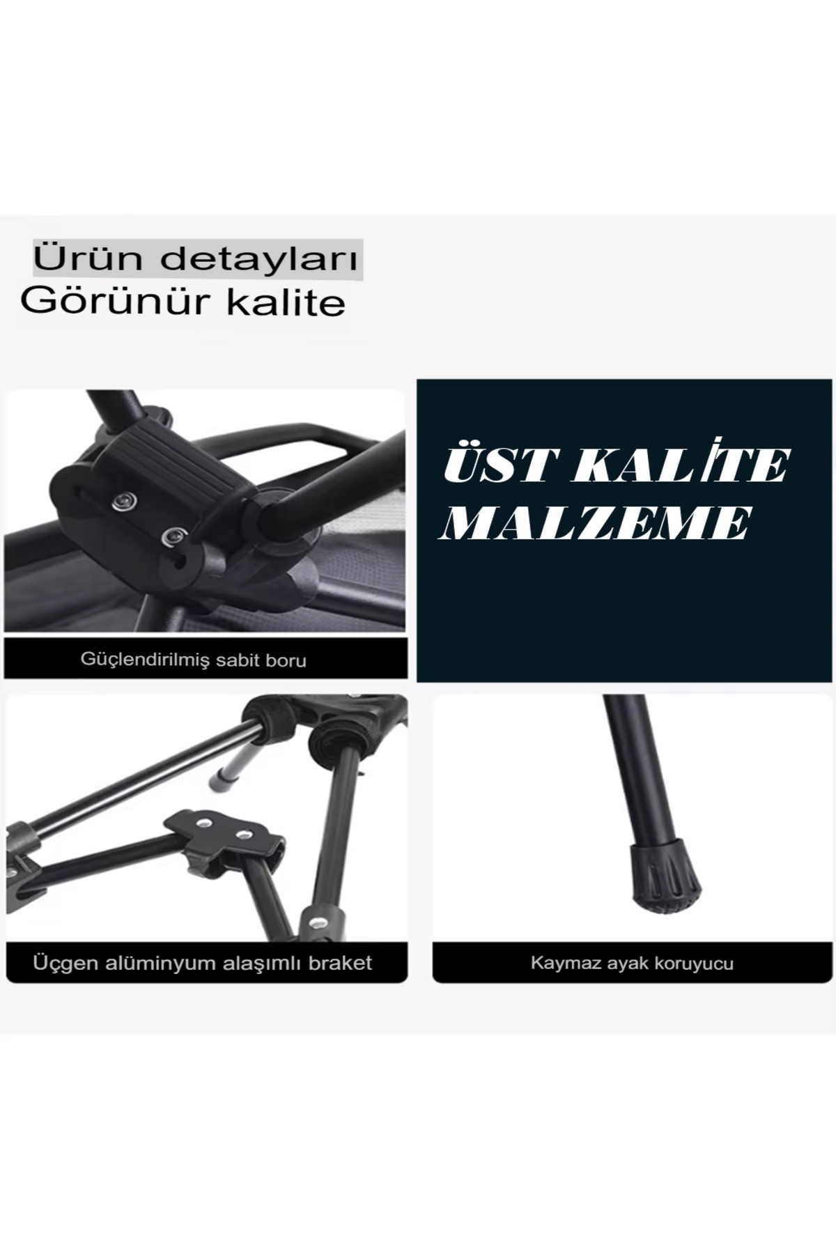 Tisul Siyah Yüksek Boy Katlanır Kamp Piknik Sandalyesi Rejisör ve ...