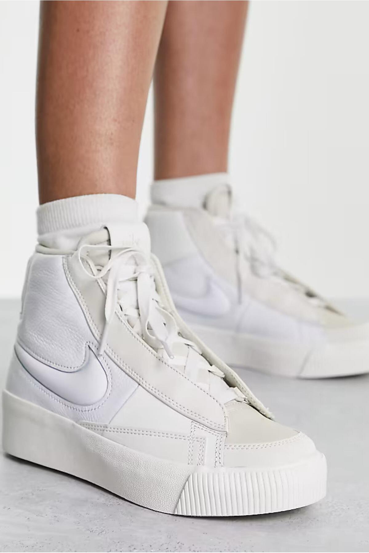 Nike Blazer Mid Victory Beyaz-Bej Kadın Deri Günlük Spor Ayakkabı ...