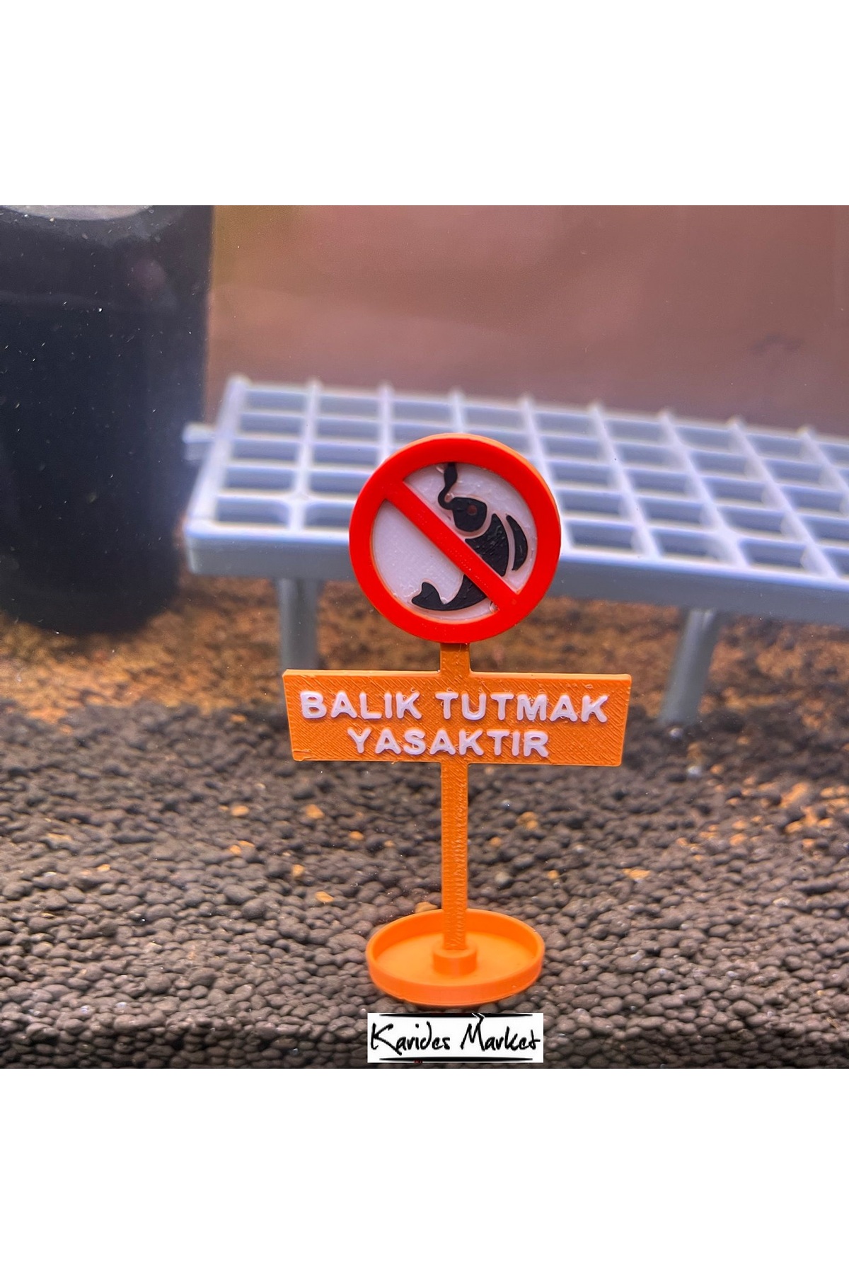 Akvaryum 1 Adet Dekor " Balık Tutmak Yasaktır " Yazılı Model - 3D Dıy ...