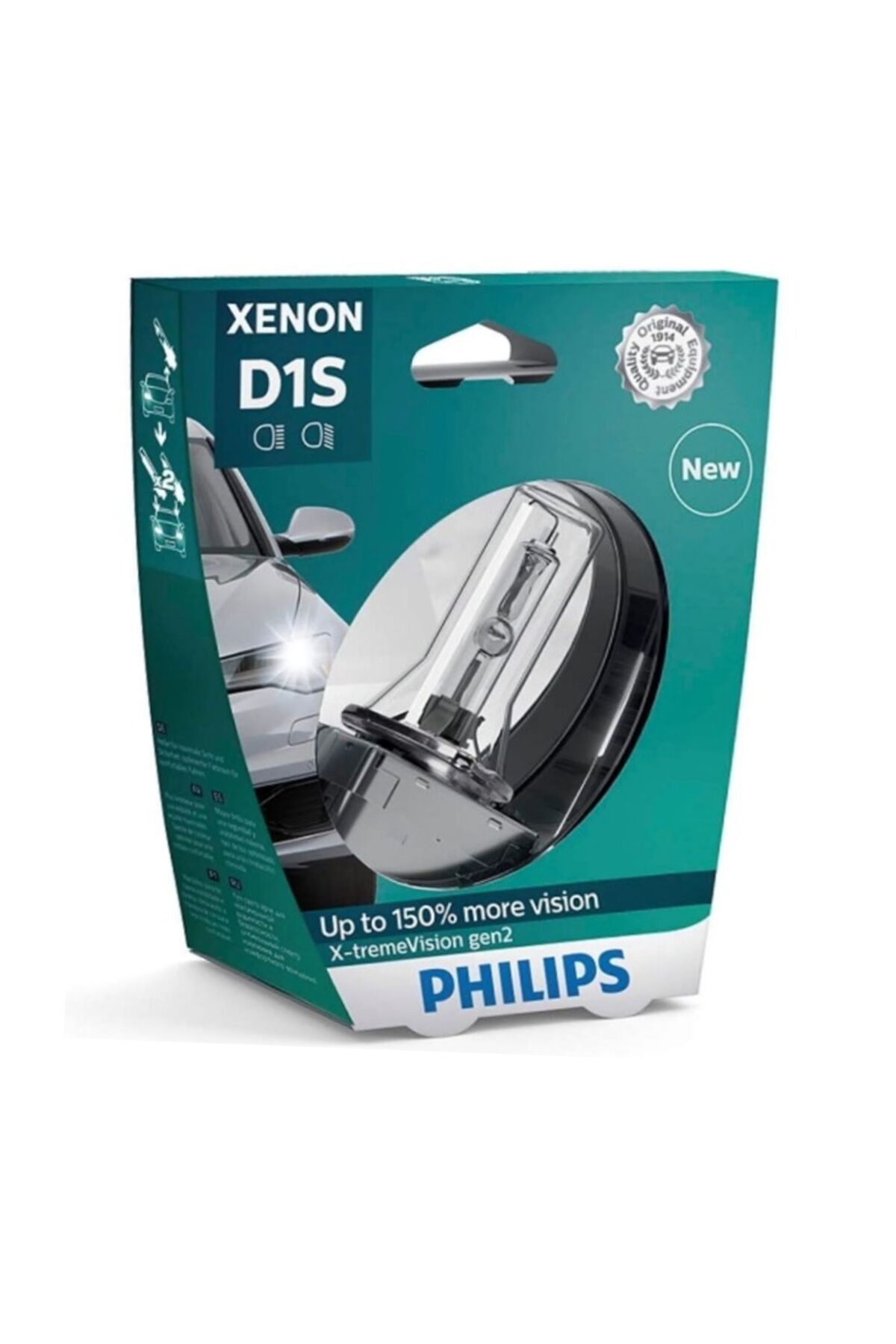 Philips D1S X-treme Vision Gen2%150 Daha Fazla Görüş Xenon Ampul, 1 ...