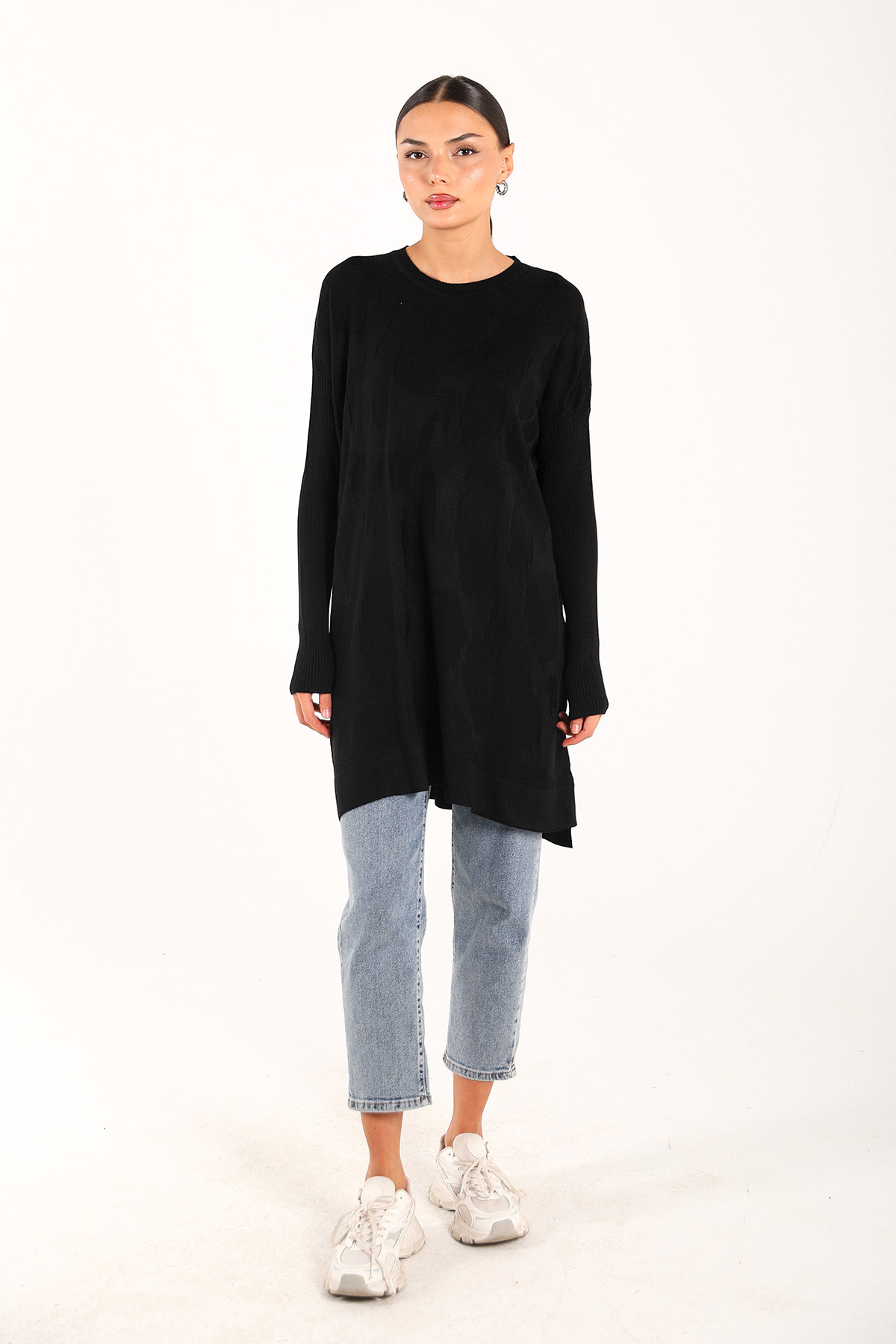 Melike Tatar S YAH Desenli Triko Tunik 70 2173 Fiyat Yorumlar Trendyol