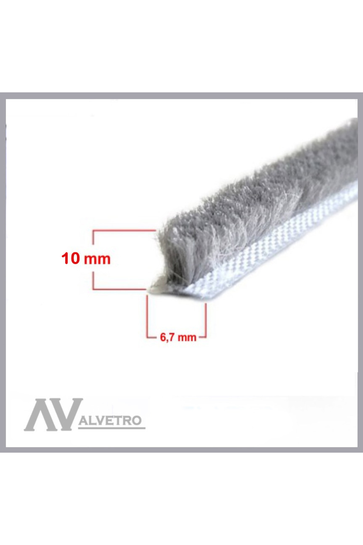 HALL BREATHE Sürgülü kapı kıl fitili, 6.7 mm taban genişliği, 10 mm kıl ...