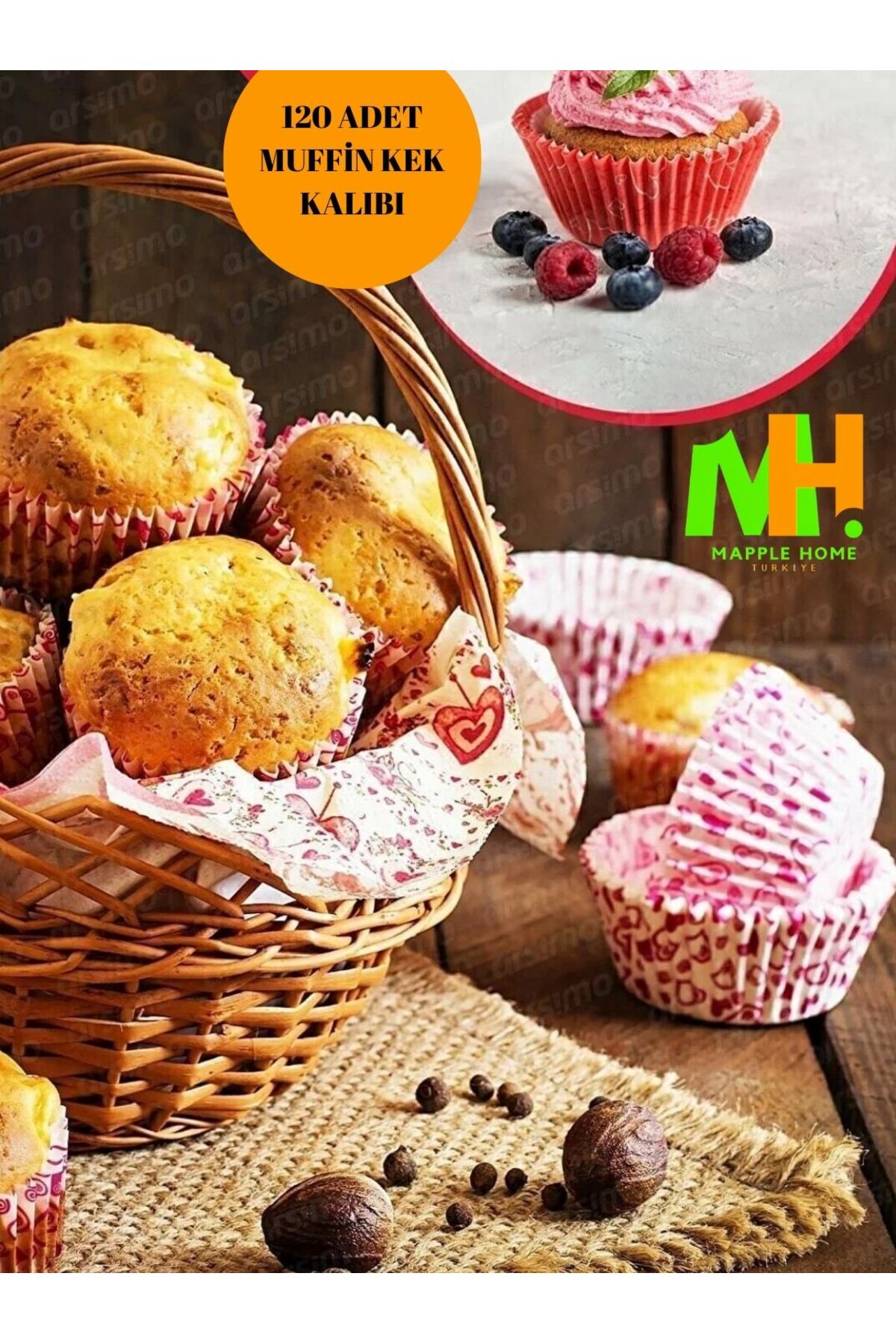 Mapple Home 120 Adet Muffin Kağıt Kek Kalıbı Fiyatı, Yorumları - Trendyol