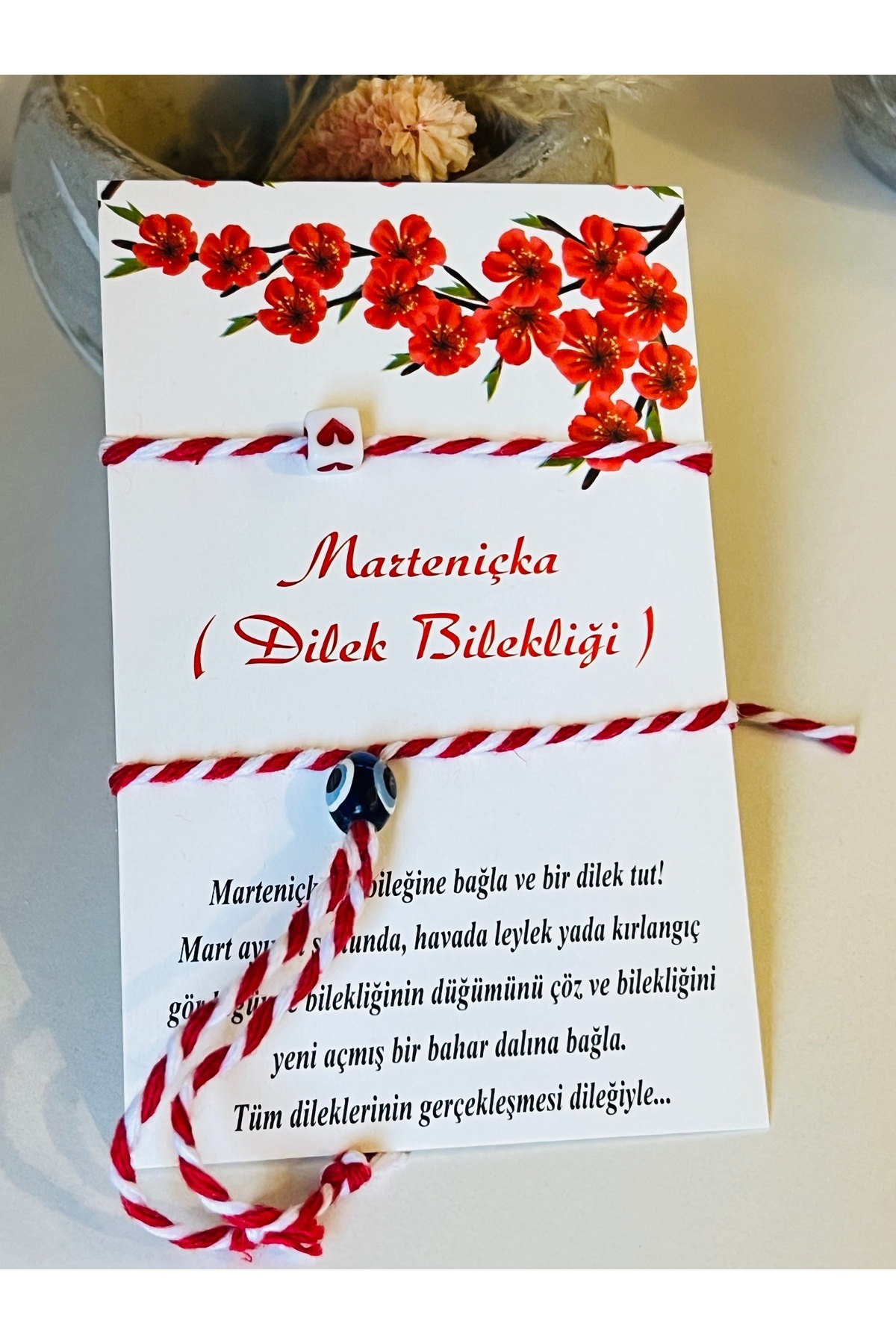 KOALA COMPANY 10 Adet Kartlı Marteniçka Dilek ve Şans Bilekliği Kare ...