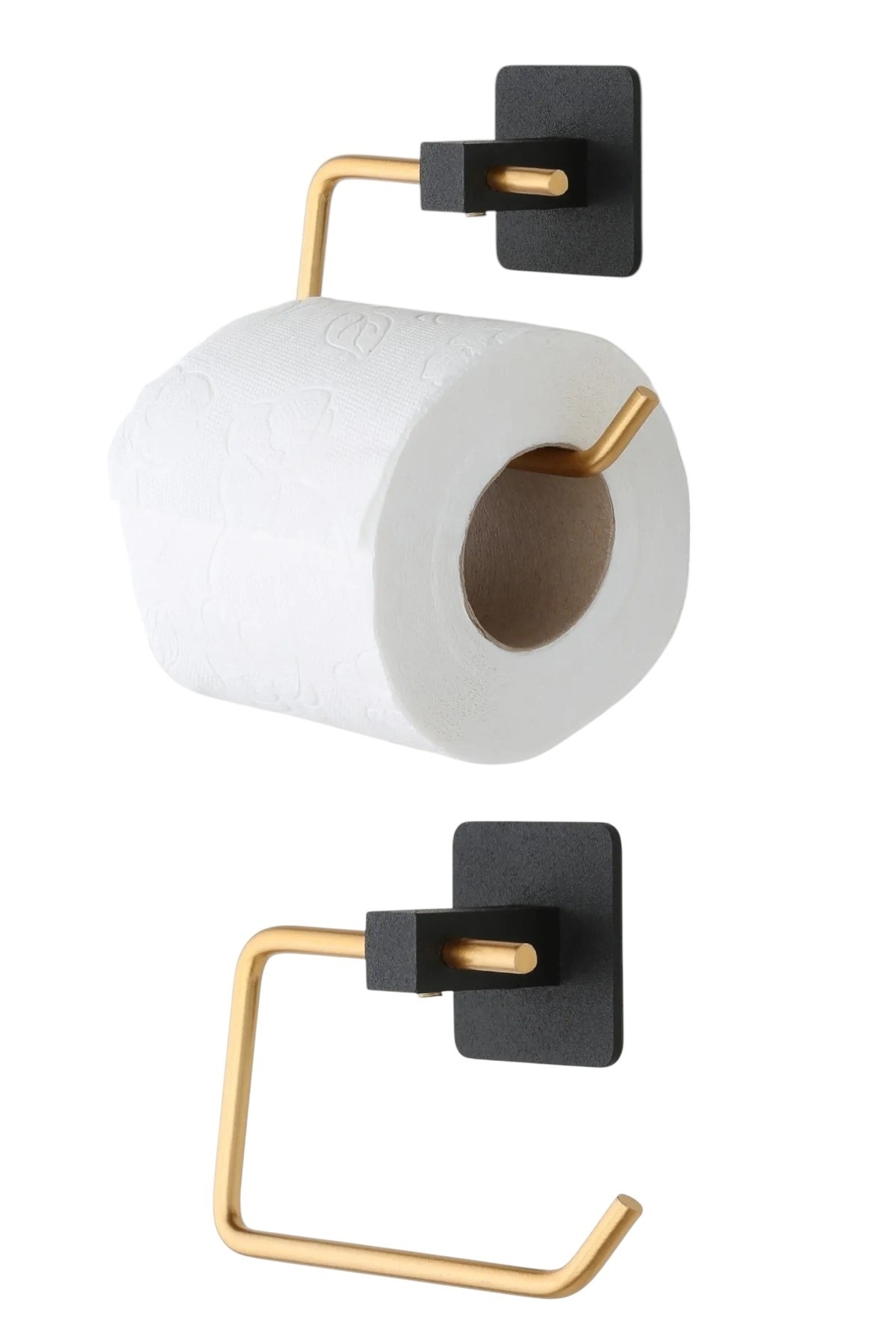 VOİVA Gold Yapışkanlı WC Tuvalet Kağıt Tutucu Modern Altın Kaplama ...