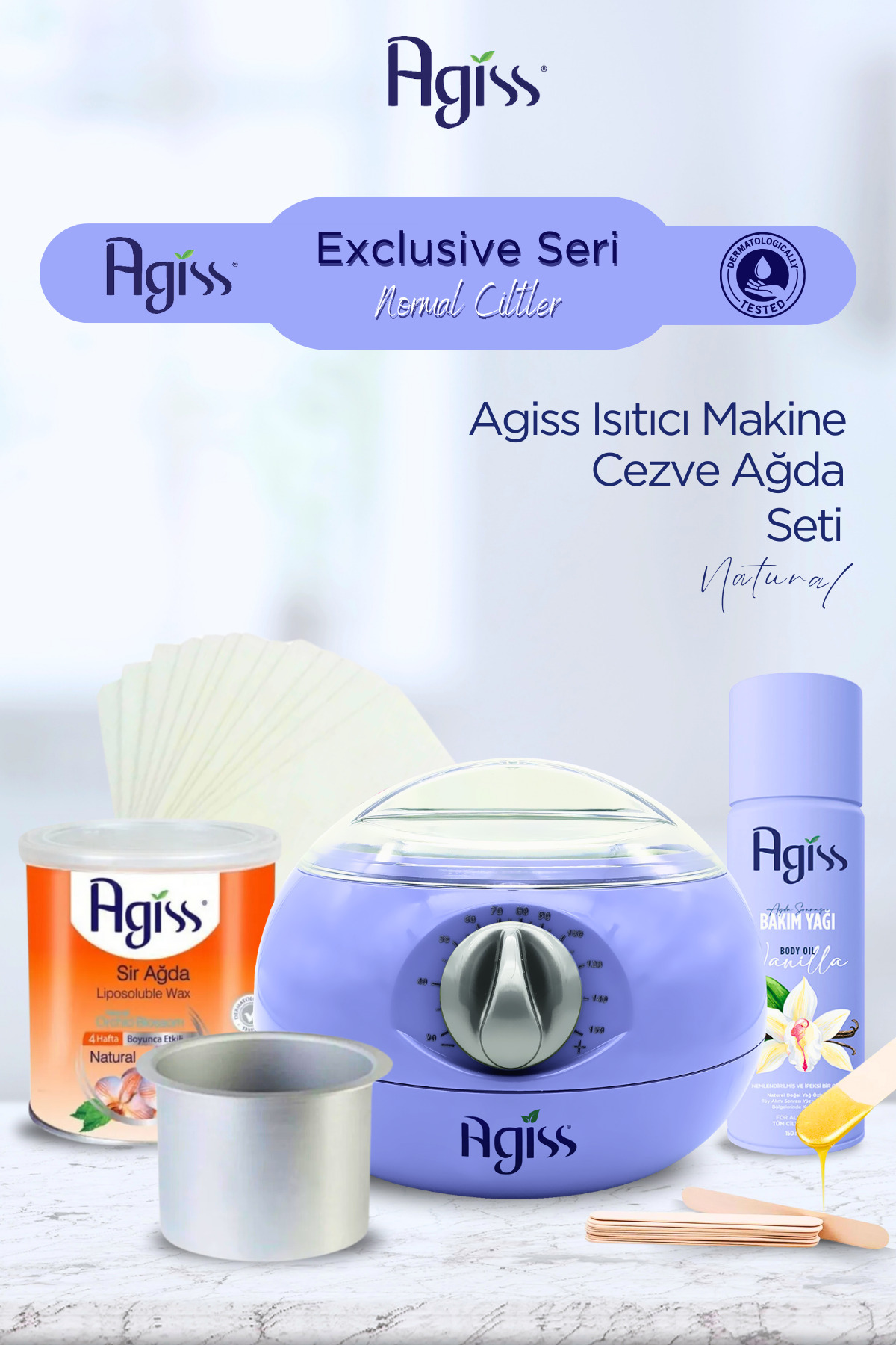 AGISS Exclusive Seri Normal Ciltler İçin Soyulabilir İnci Sir Ağda Seti ...